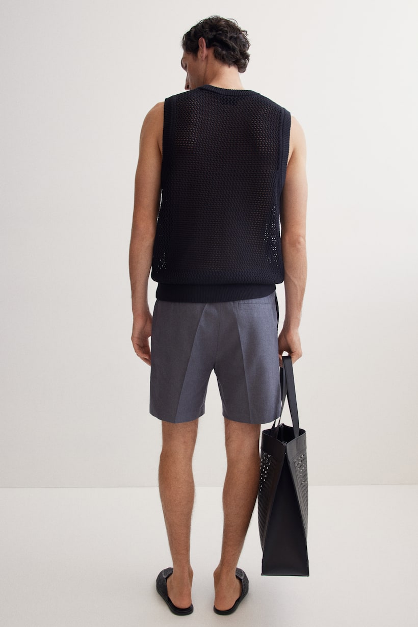 Regular-Fit Linen-Blend Shorts - Dark gray - Men | H&M US