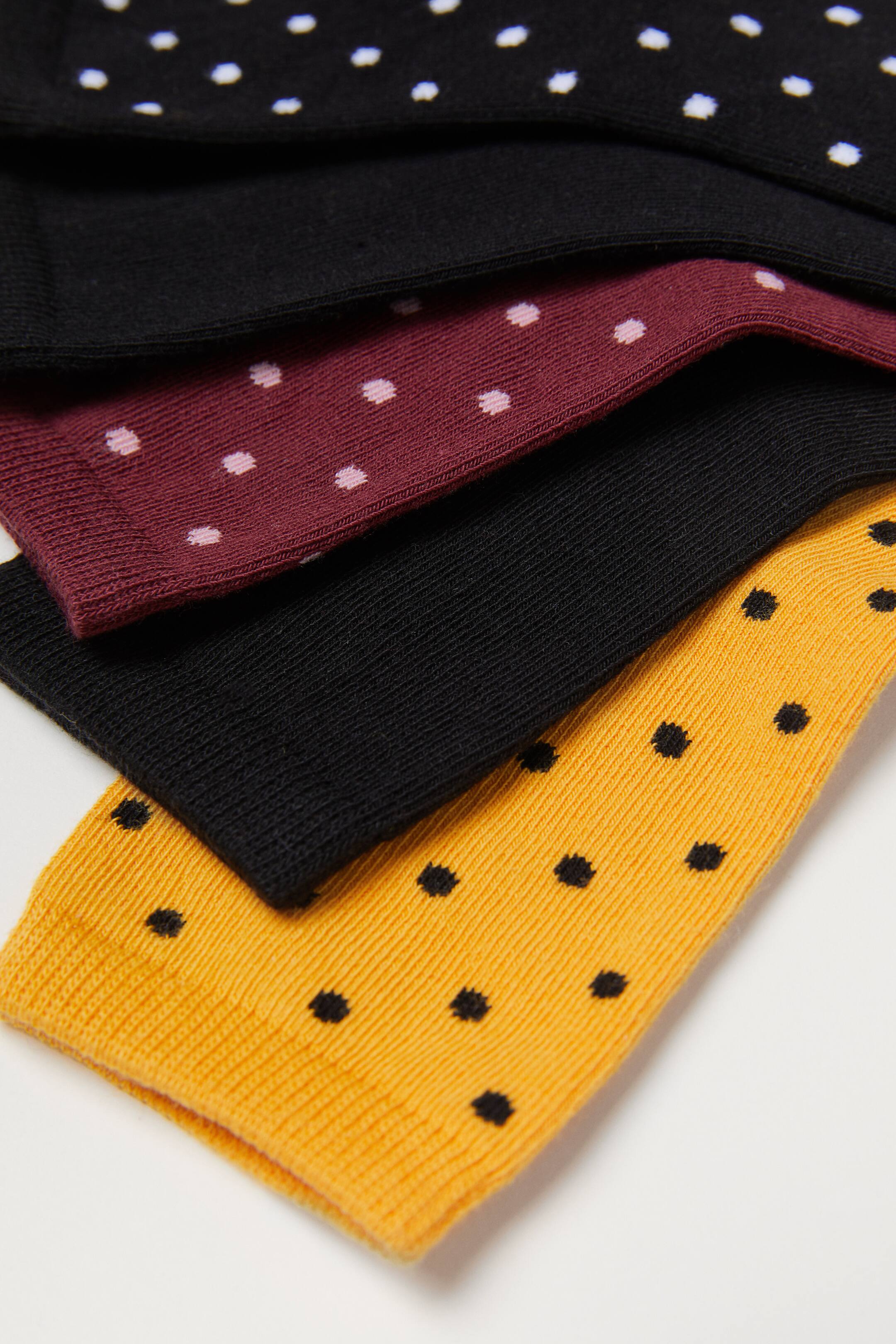 Chaussettes, lot de 5 paires - Jaune/pois - FEMME | H&M FR