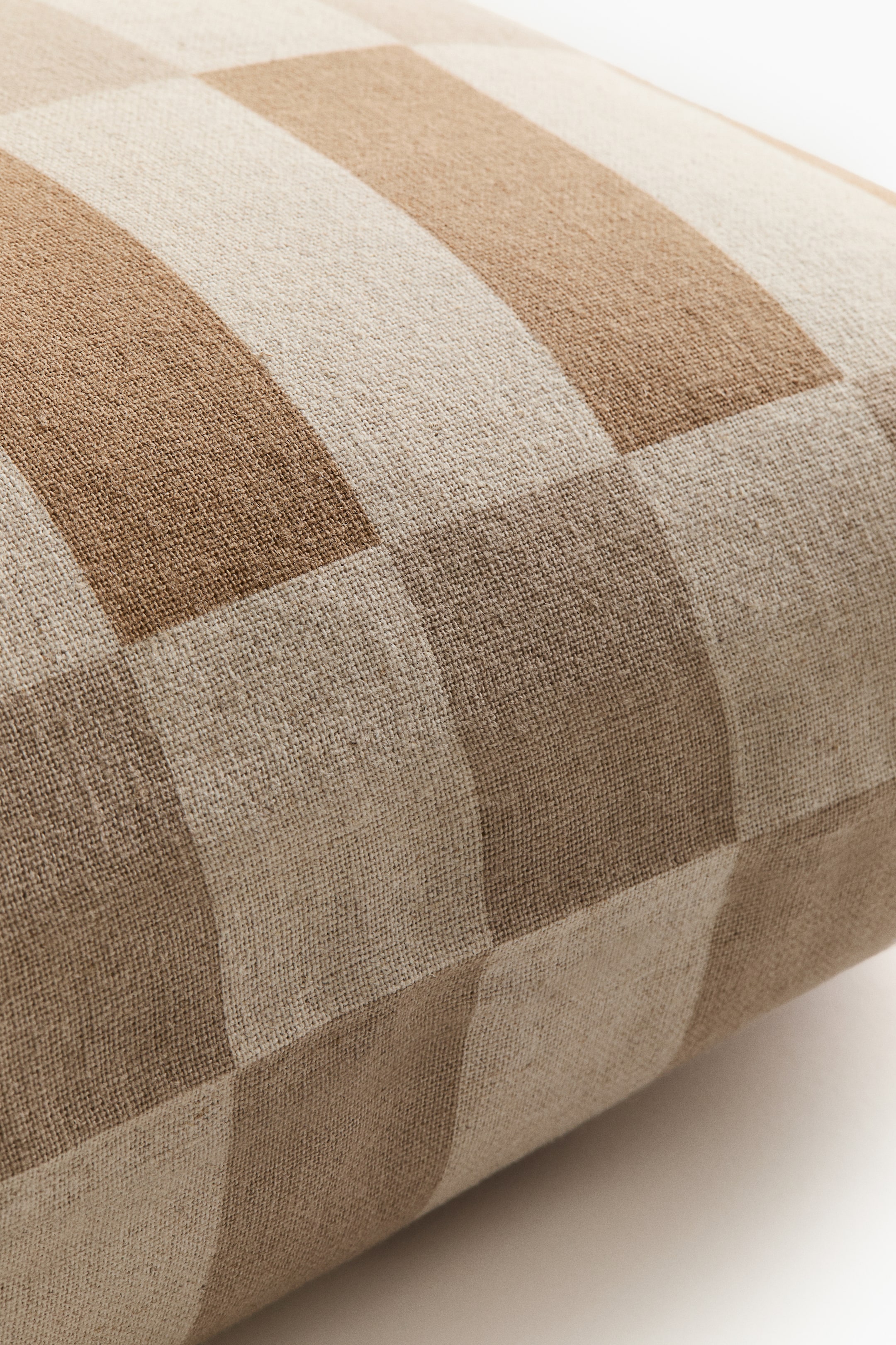 Beige/Brown Linen-blend cushion cover at H&M Home | H&M IN