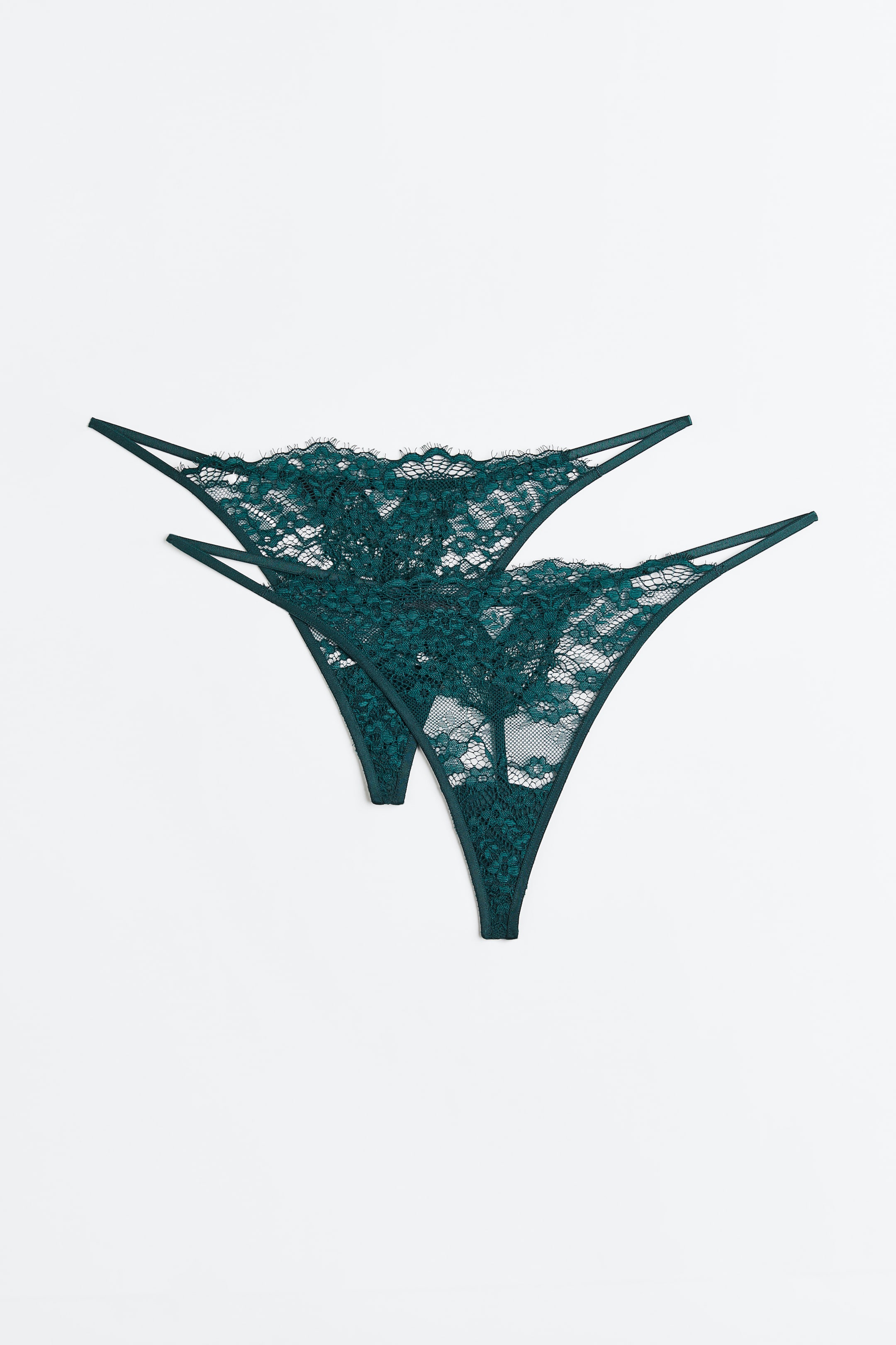 2 Pack Lace Thong Briefs Dark Green Ladies Handm Ph