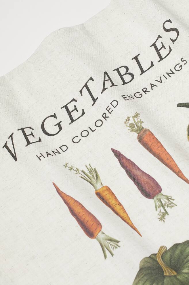 Linen-blend tea towel - Natural white/Vegetables - Home All | H&M GB