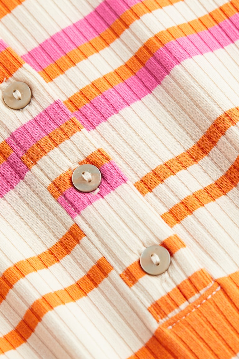 Ribbed jersey body - Pink/Striped - Ladies | H&M GB