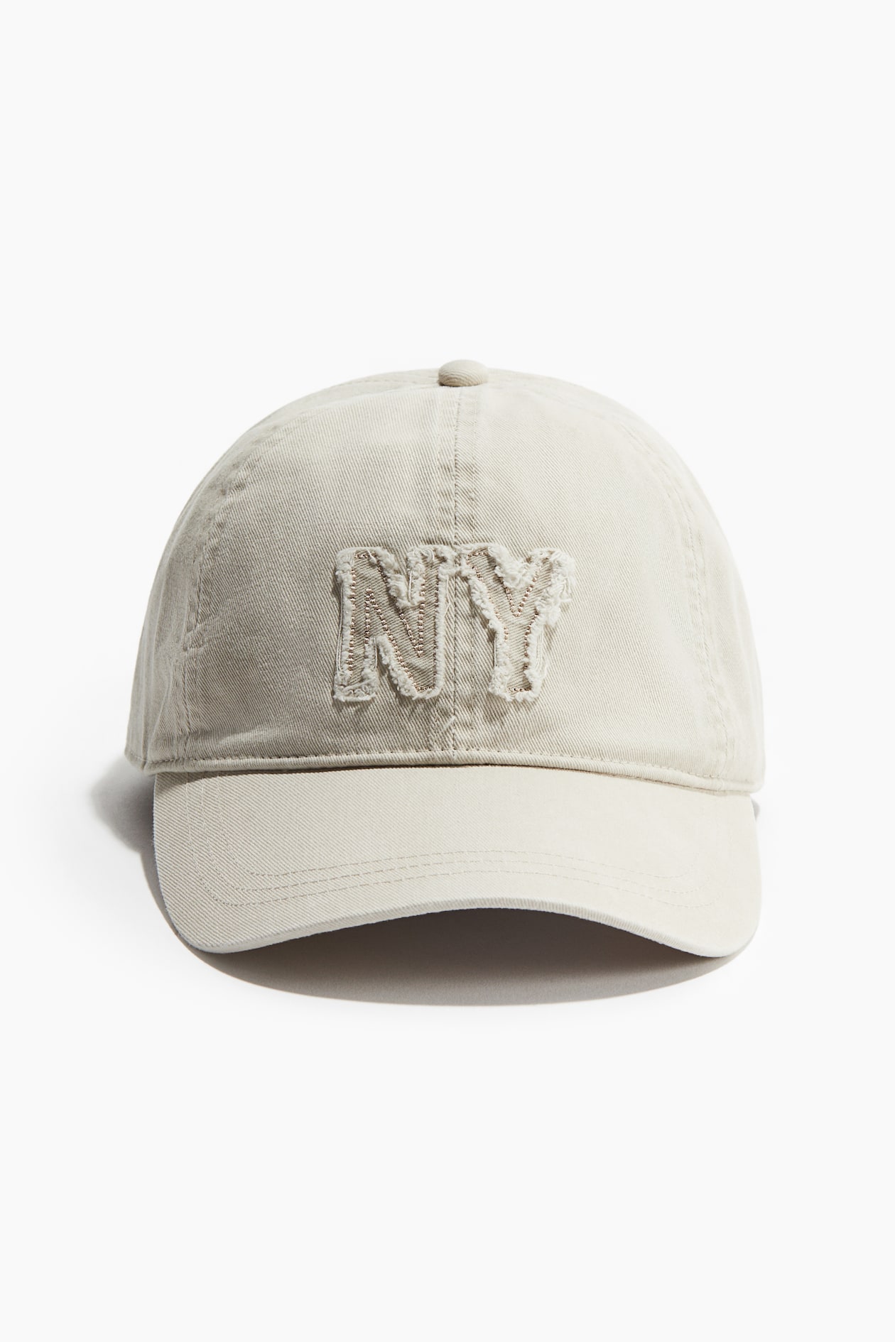 Women's Light beige/NY Appliquéd cotton cap | H&M GB
