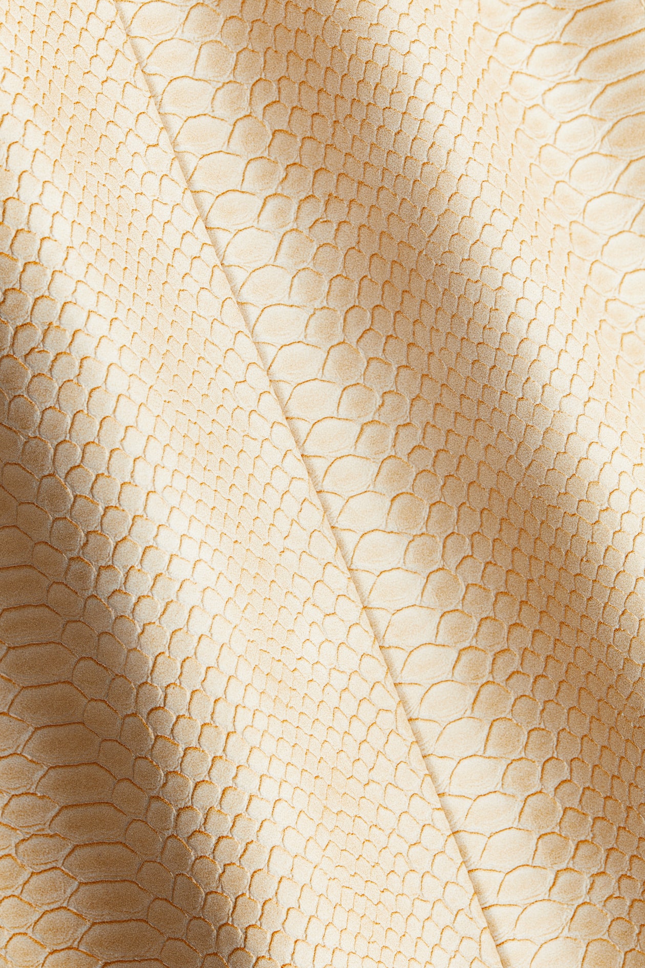 Coated Zip-Front Skirt - Beige/snakeskin-patterned - Ladies | H&M US