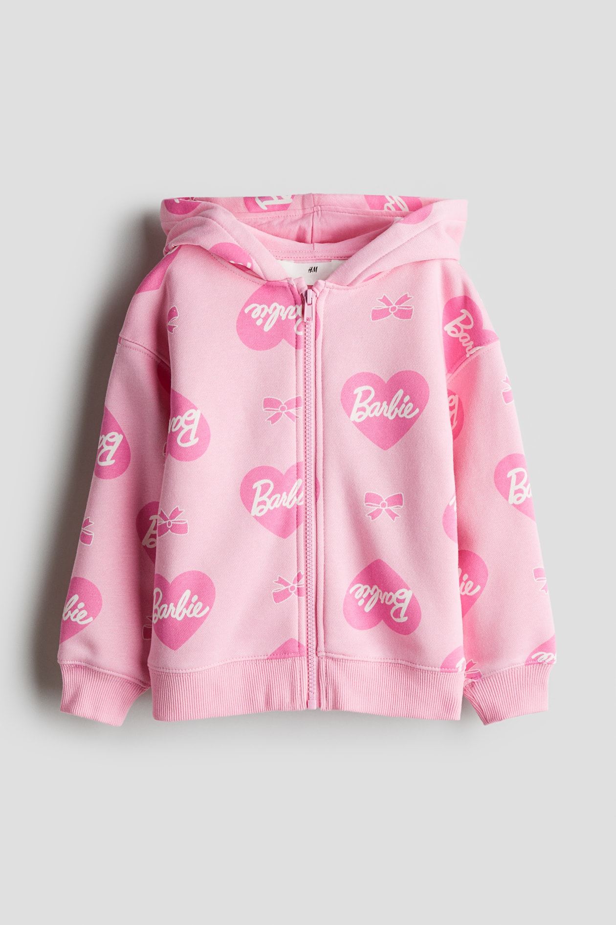 Light pink/Barbie Printed Hooded Jacket for kids | H&M US