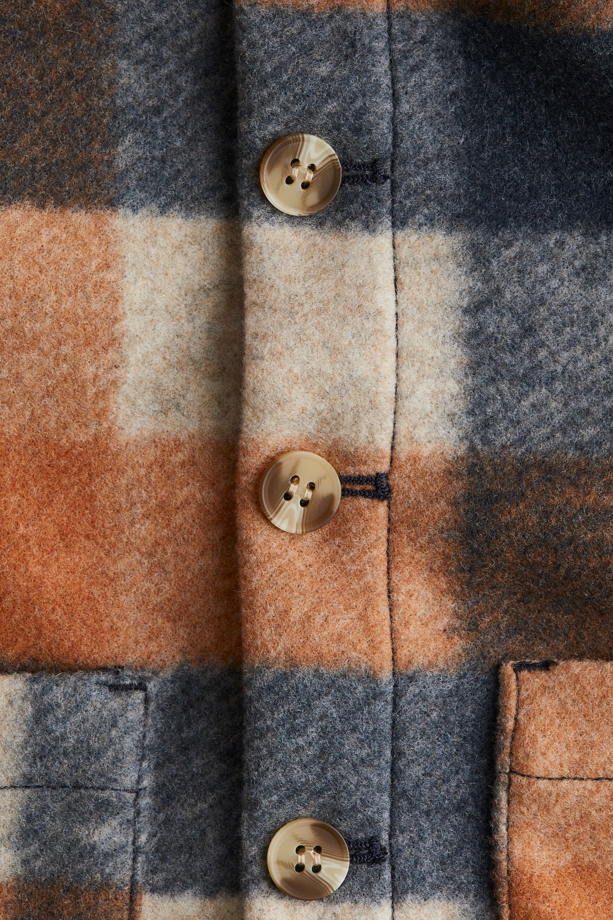 Woven shacket - Dark orange/Checked - Kids | H&M GB