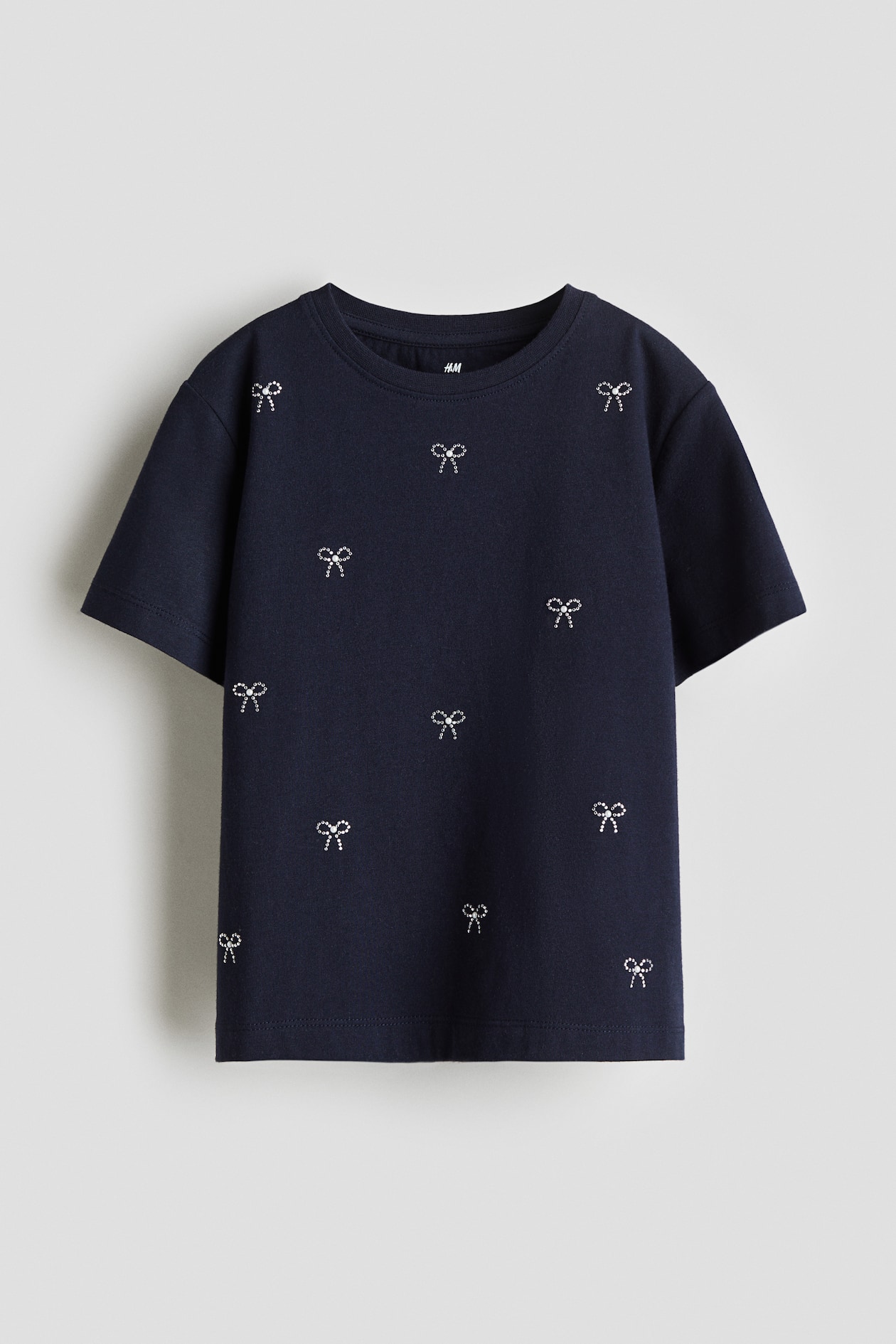Navy blue/bows T-Shirt with Motif for kids | H&M CA