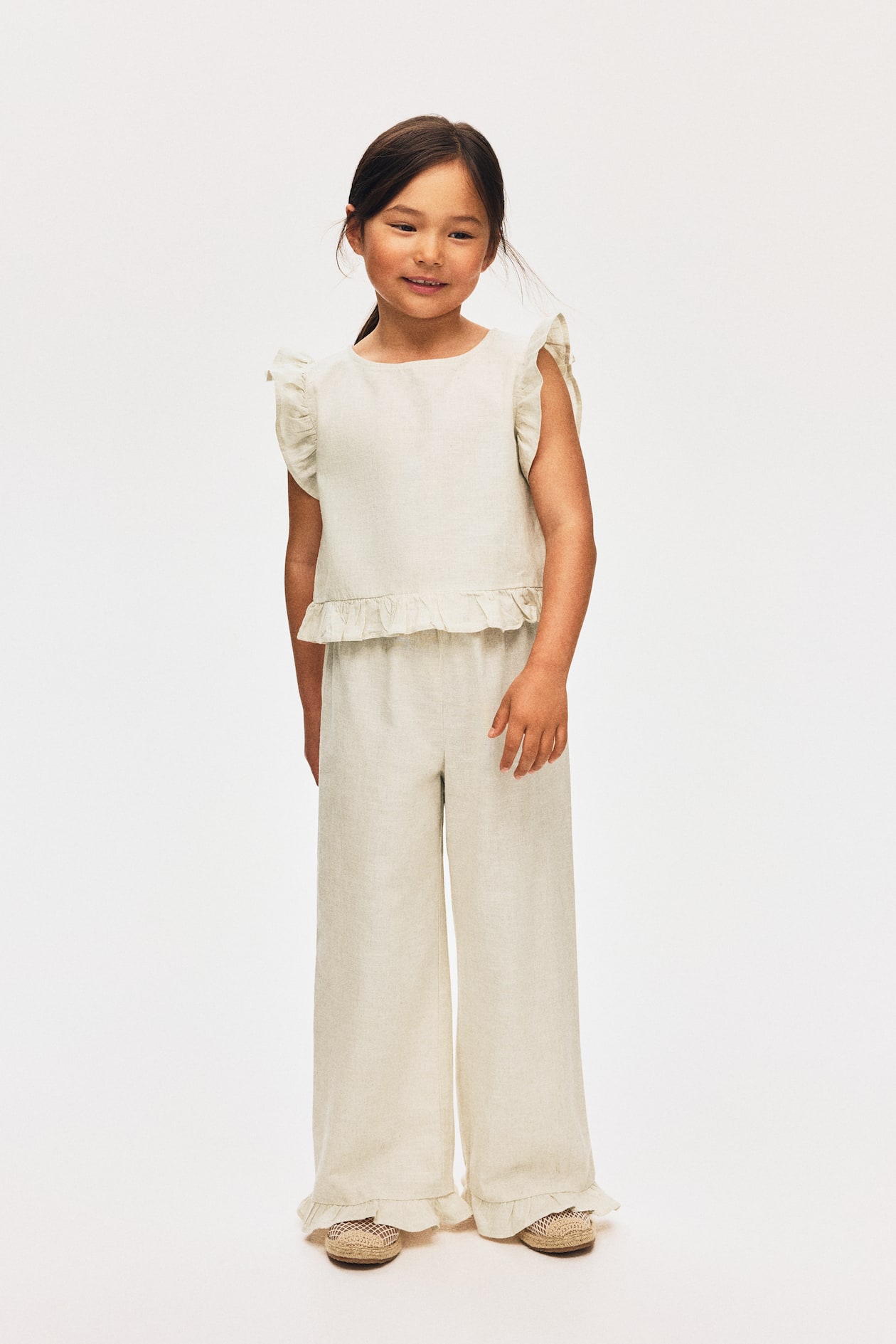 Ensemble 2 pièces en lin mélangé - Beige clair - ENFANT | H&M BE