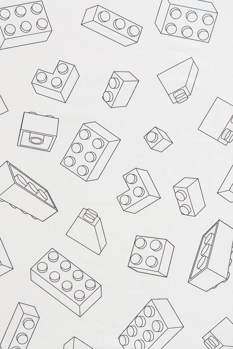 White/LEGO Patterned Cotton Fitted Sheet at H&M Home | H&M US