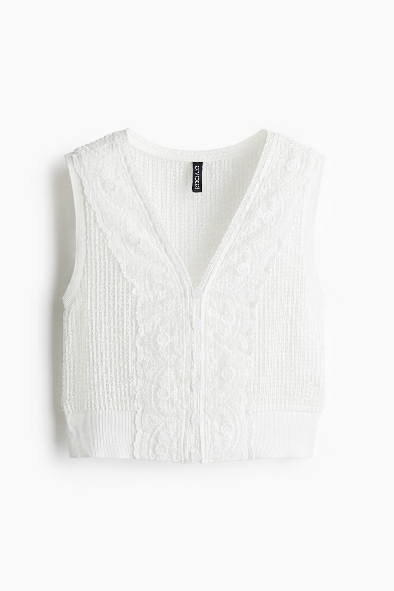 Women's White Lace-Detail Sleeveless Top | H&M CA