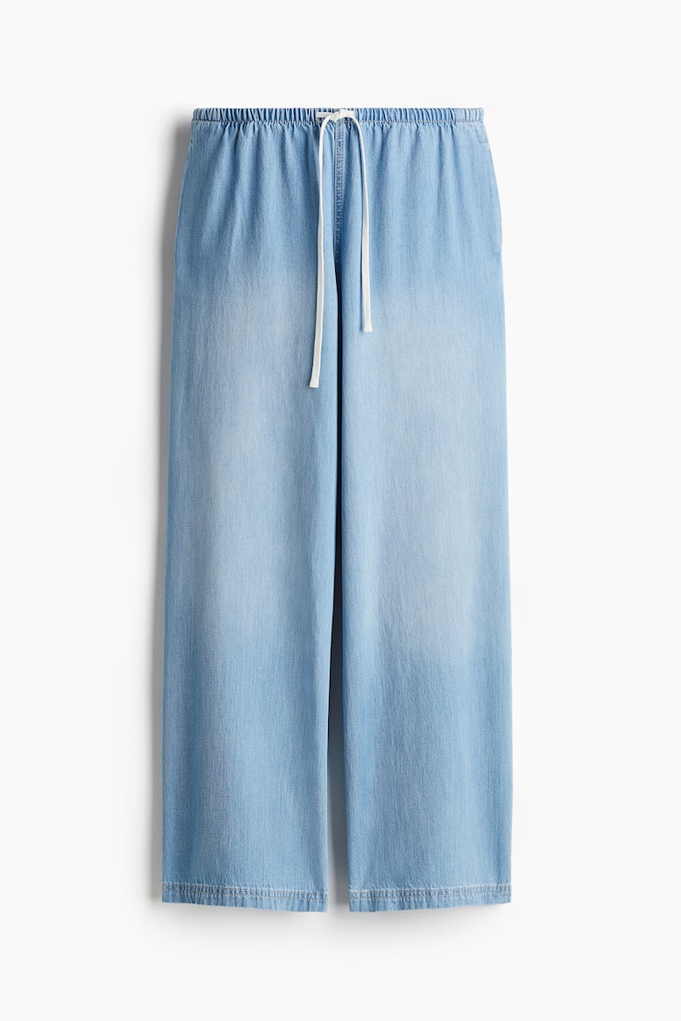 Women's Light denim blue Denim Drawstring Pants | H&M US
