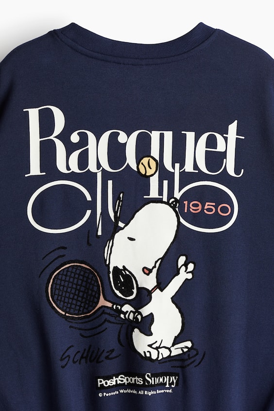 Women's Navy blue/Snoopy Printed Sweatshirt | H&M US