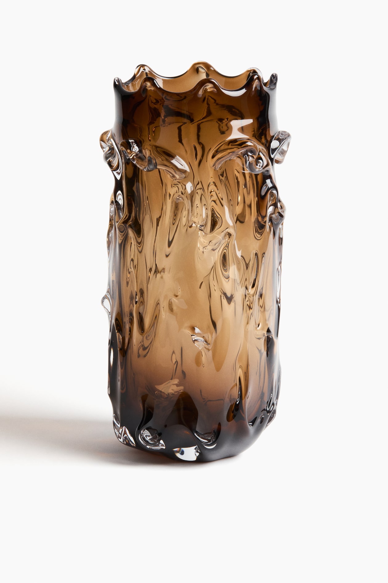 Brown Large Textured Glass Vase at H&M Home | H&M CA