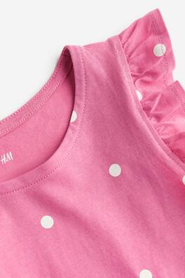 Pink/dotted Cotton Jersey Dress for kids | H&M US