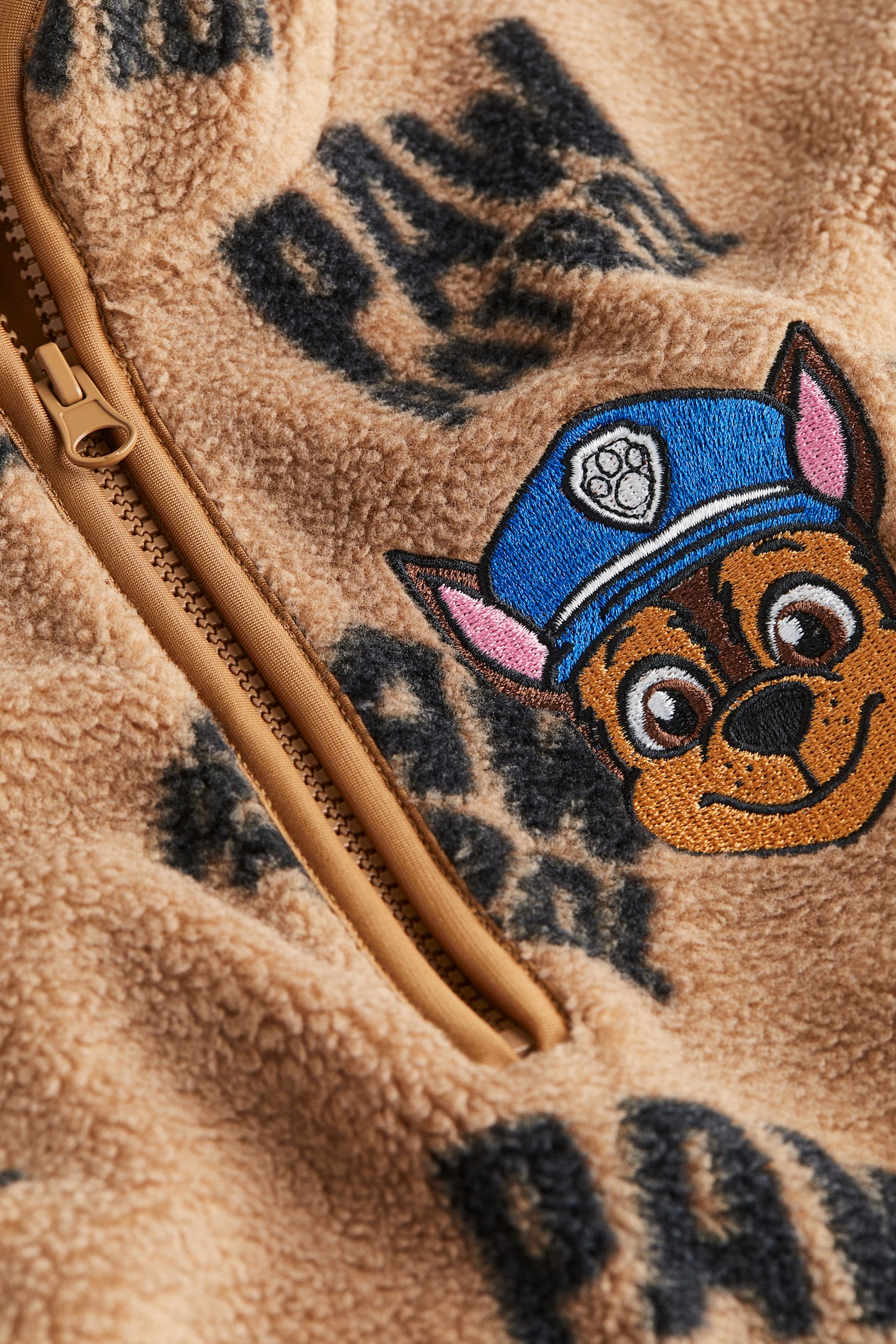 Dark beige/Paw Patrol Half-Zip Teddy Fleece Shirt for kids | H&M US