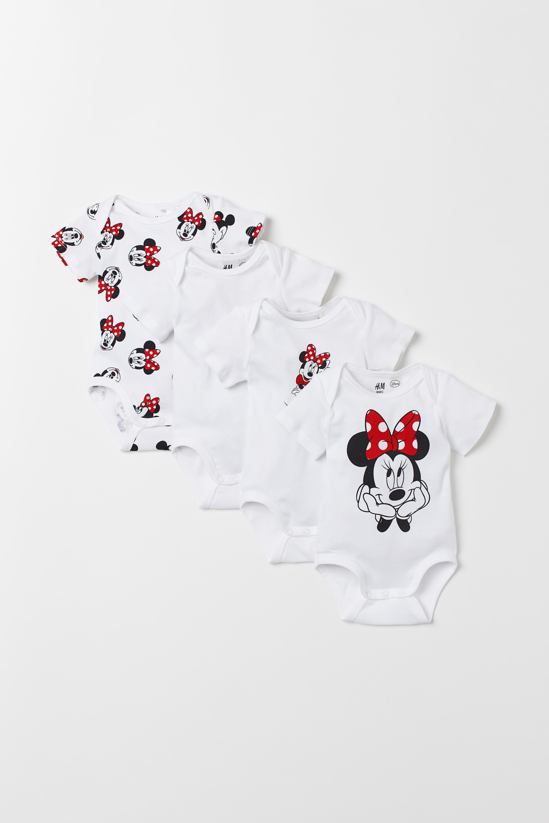 4er-Pack Kurzarmbodys - Weiß/Minnie Maus - Kids | H&M DE