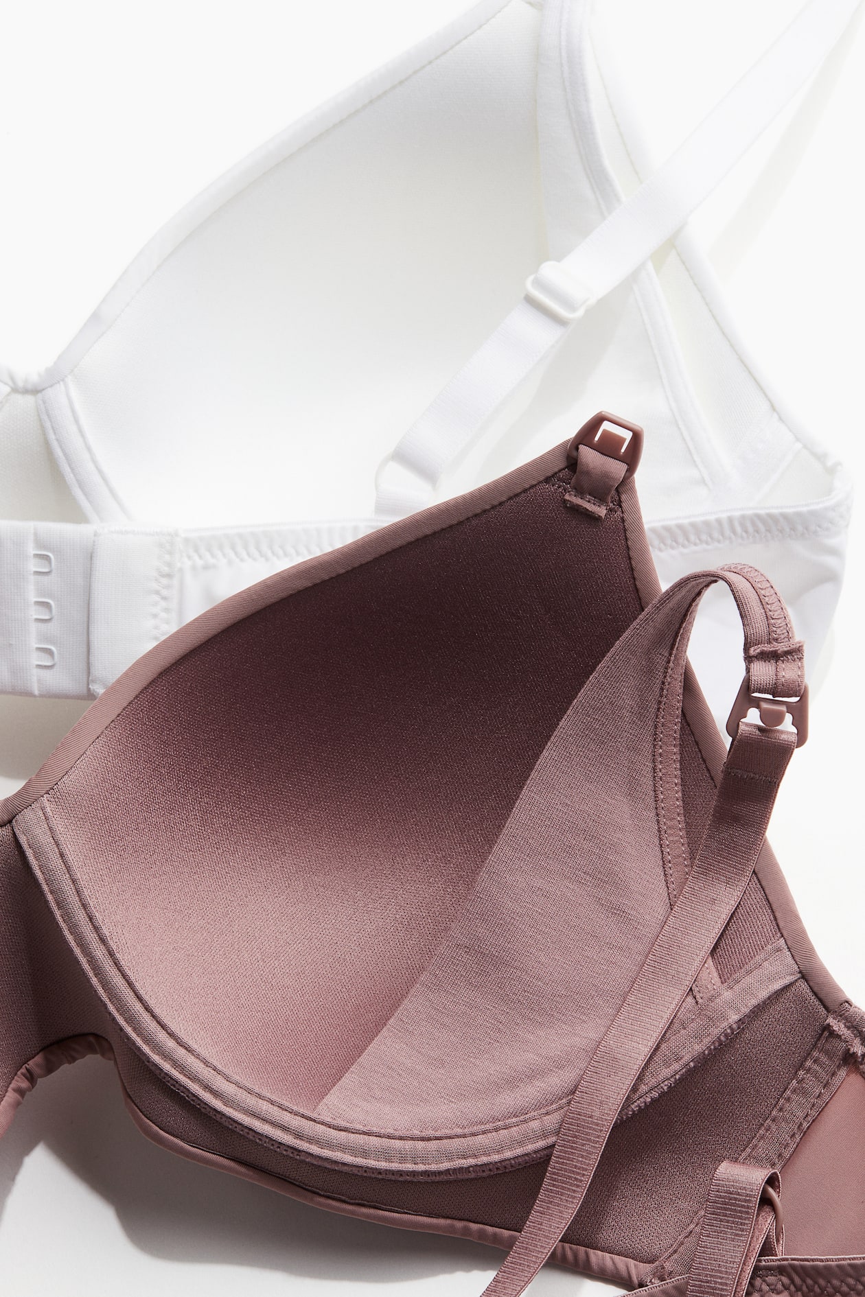 Women's Dusty pink/white MAMA 2-pack Padded Soft-cup Nursing Bras | H&M US