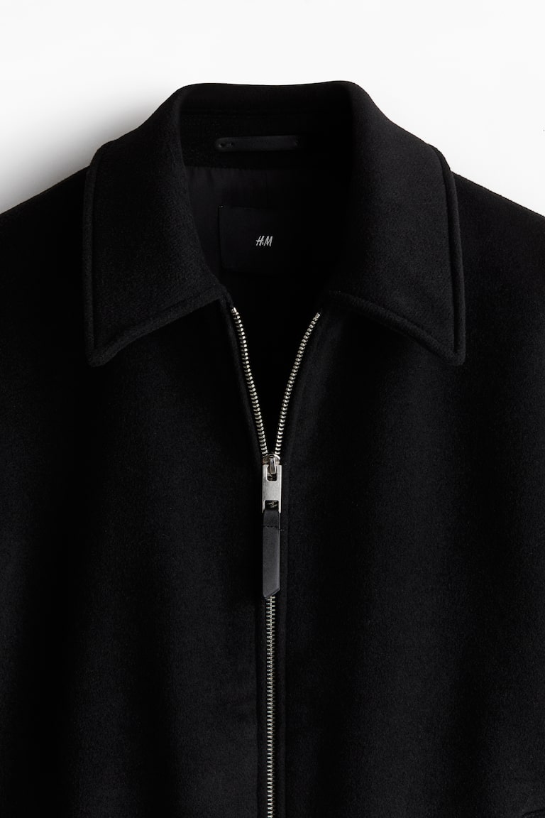 Men’s Black Regular Fit Wool-Blend Shacket | H&M US