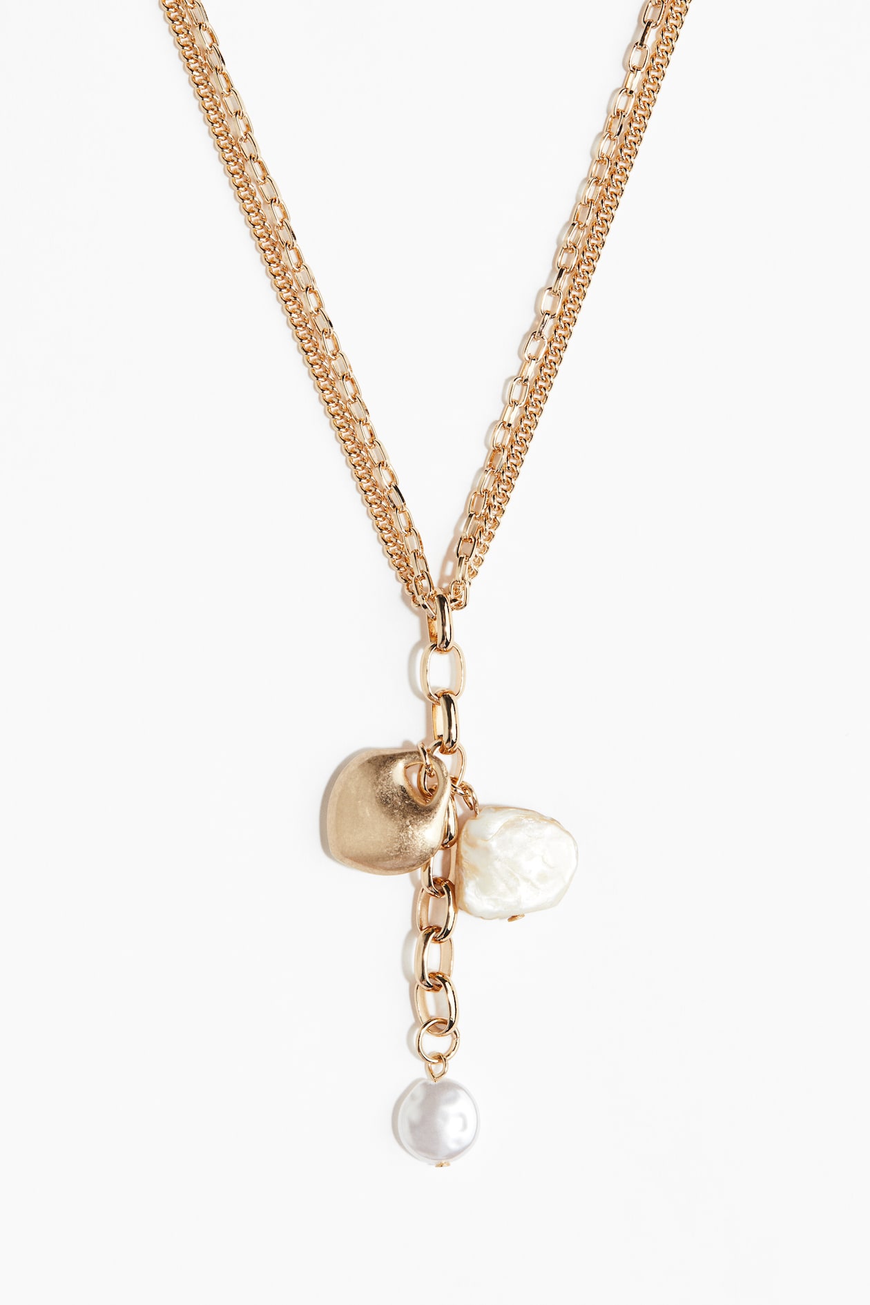 Collier à deux rangs avec pendentif - Doré/blanc - FEMME | H&M CA