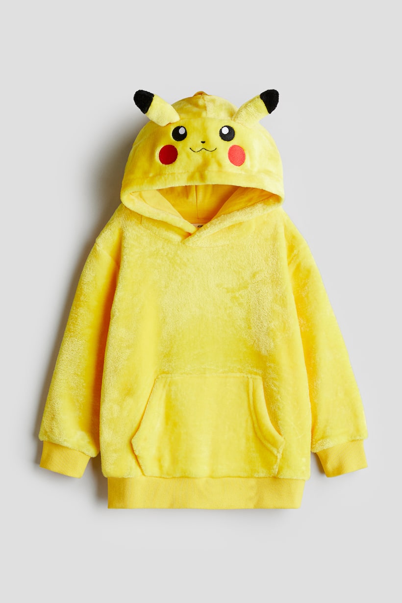 Printed Pile Hoodie - Yellow/Pokémon - Kids | H&M US
