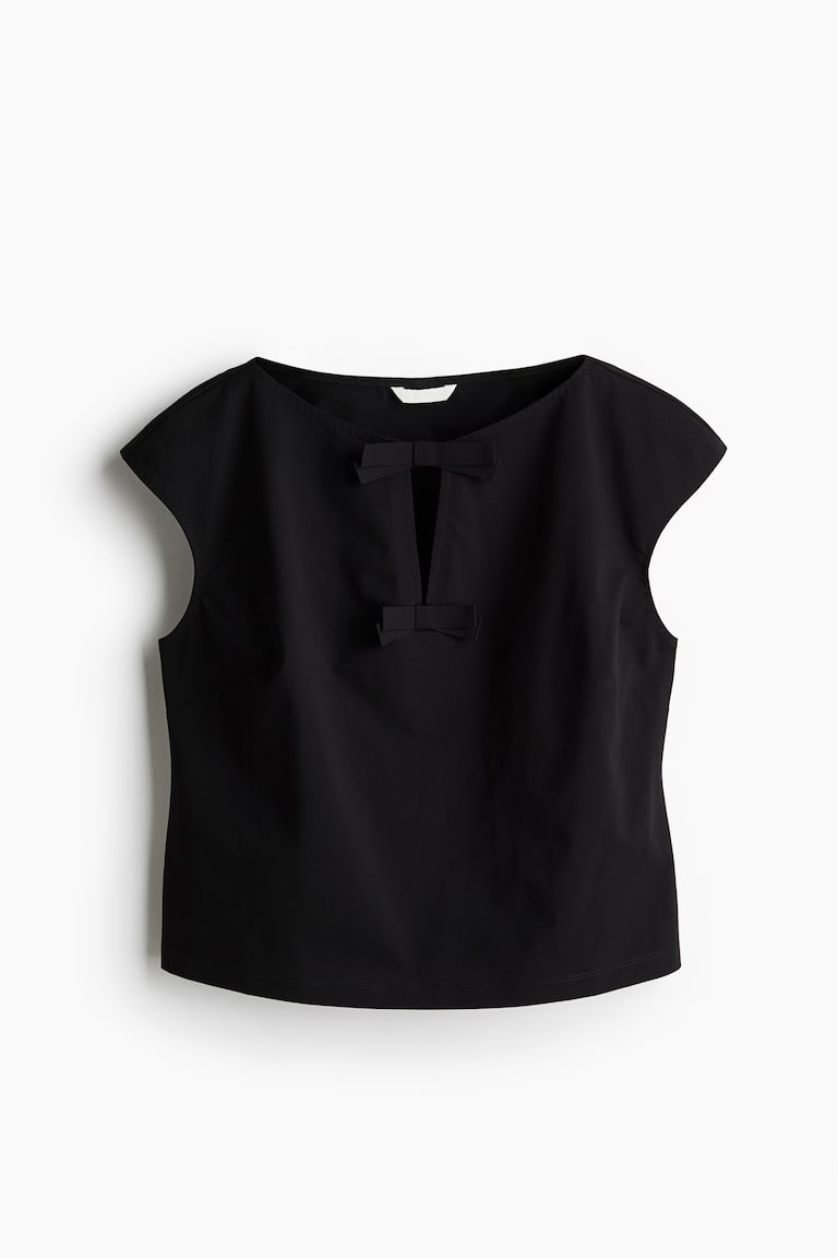 Bow-front top - Black - Ladies | H&M IN