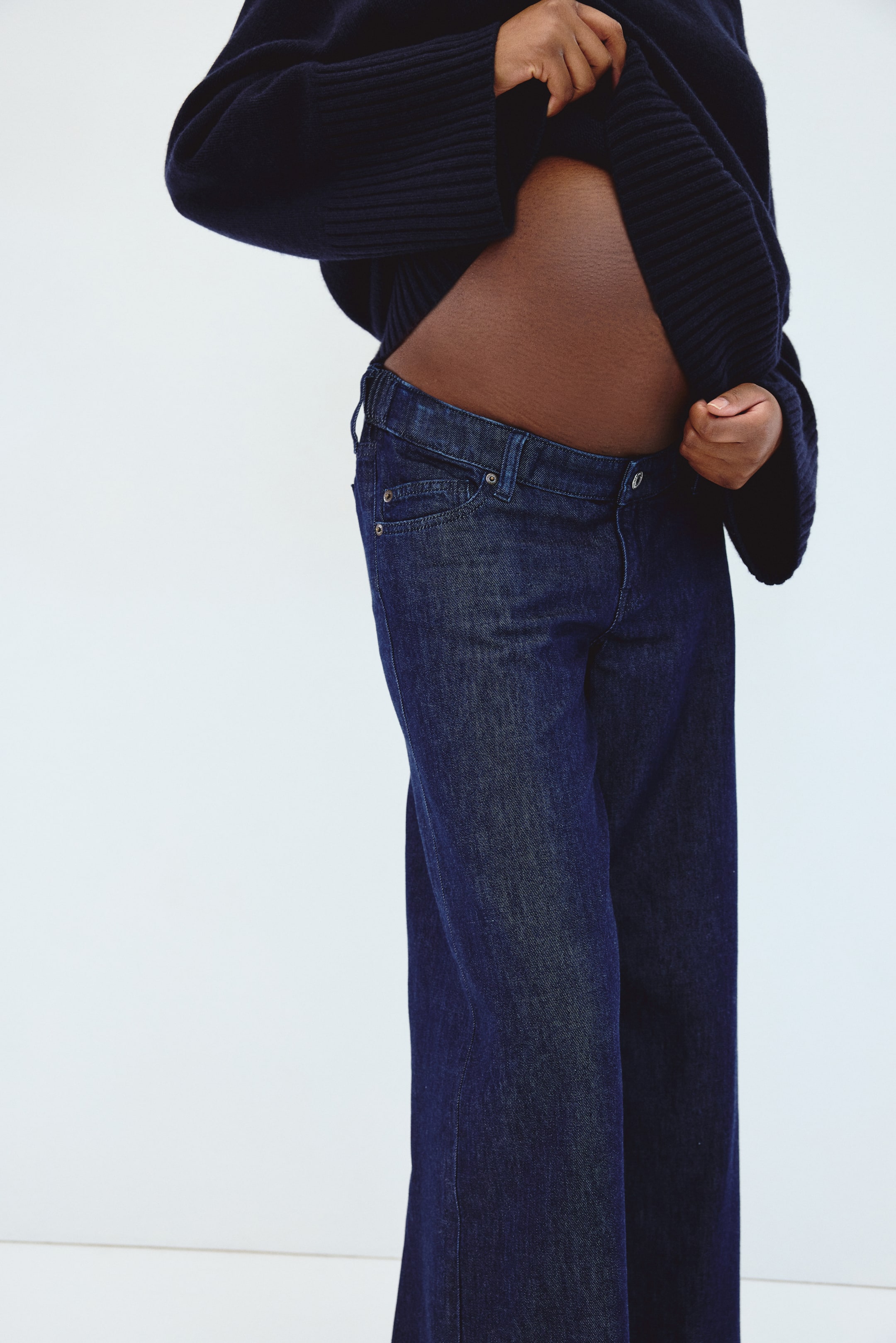 MAMA Wide Low Jeans - Mørk denimblå - DAME | H&M DK