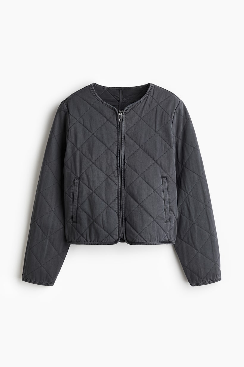 Women's Dark gray Quilted Cotton Jacket | H&M US