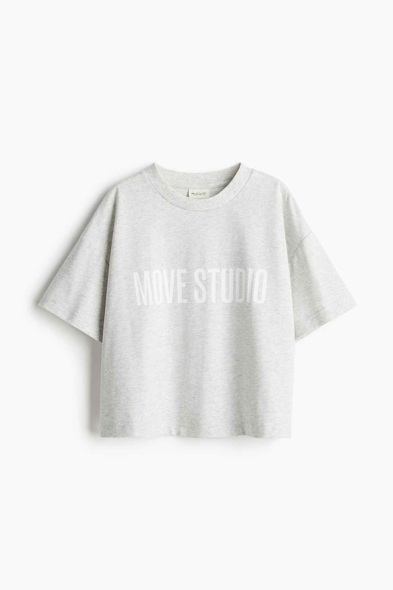 Cropped sports top with DryMove™ - Light grey marl/Move Studio - Kids ...