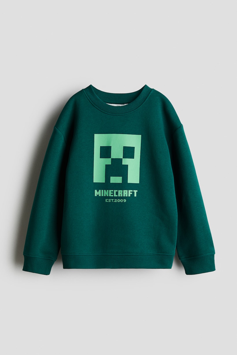 Dark green/Minecraft Printed Sweatshirt for kids | H&M US