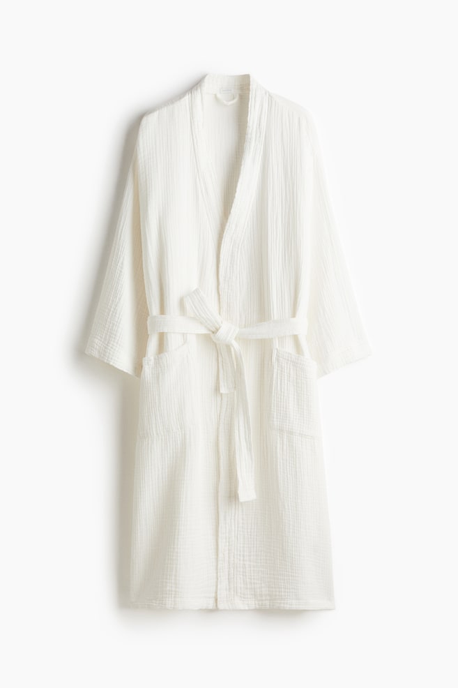Muslin Bathrobe - White - Home All | H&M US