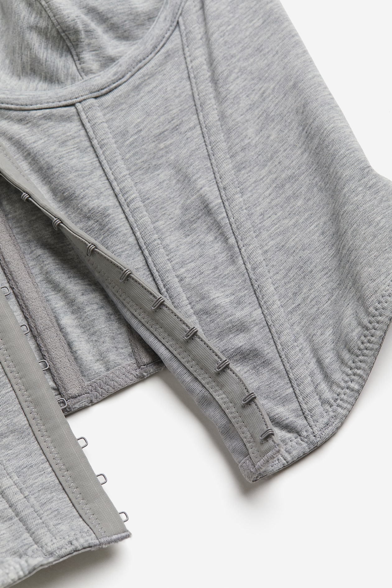 Unwattiertes Bustier aus Baumwolle - Hellgraumeliert - Ladies | H&M DE