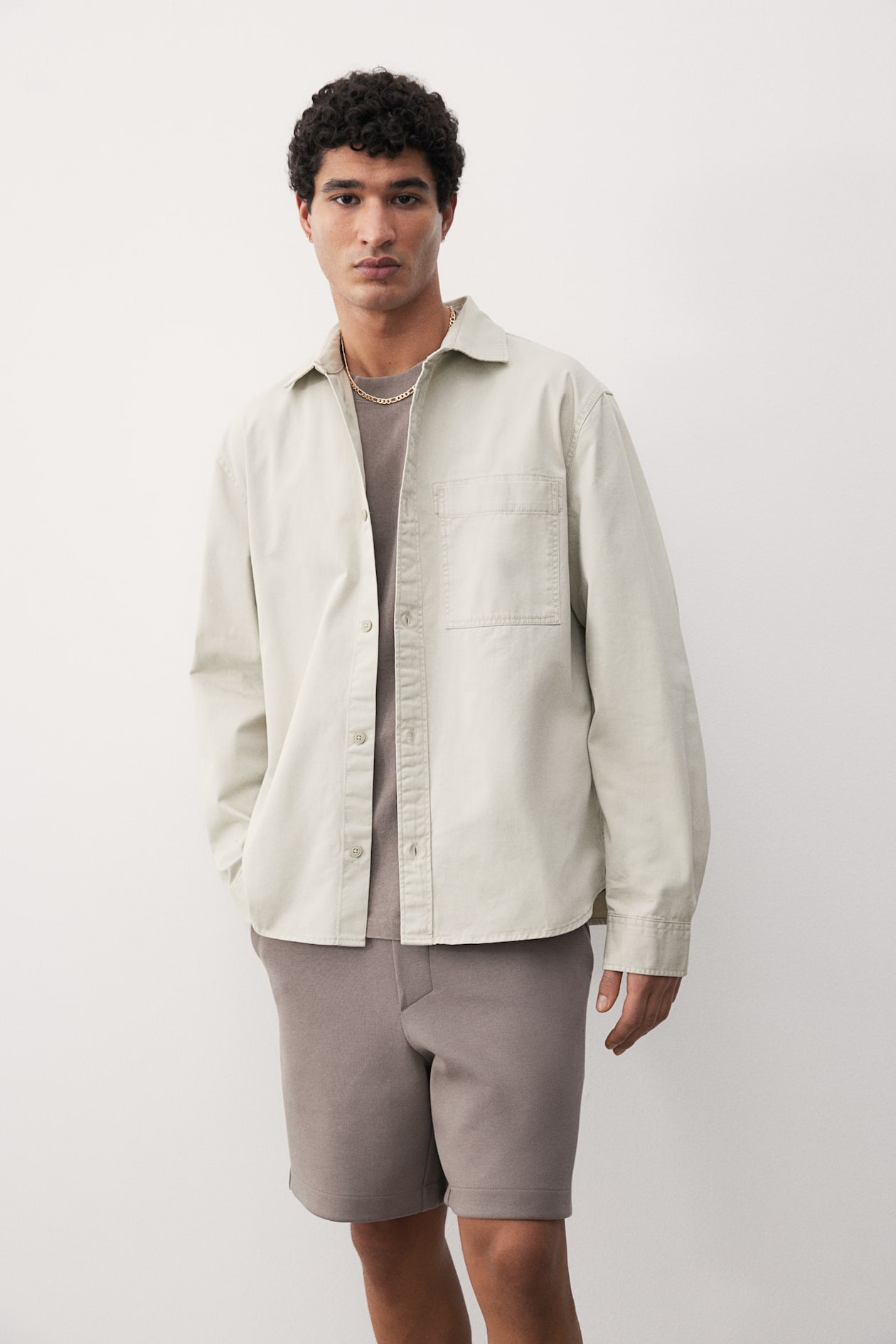 Overshirt van keper Regular Fit - Lichtbeige - HEREN | H&M BE