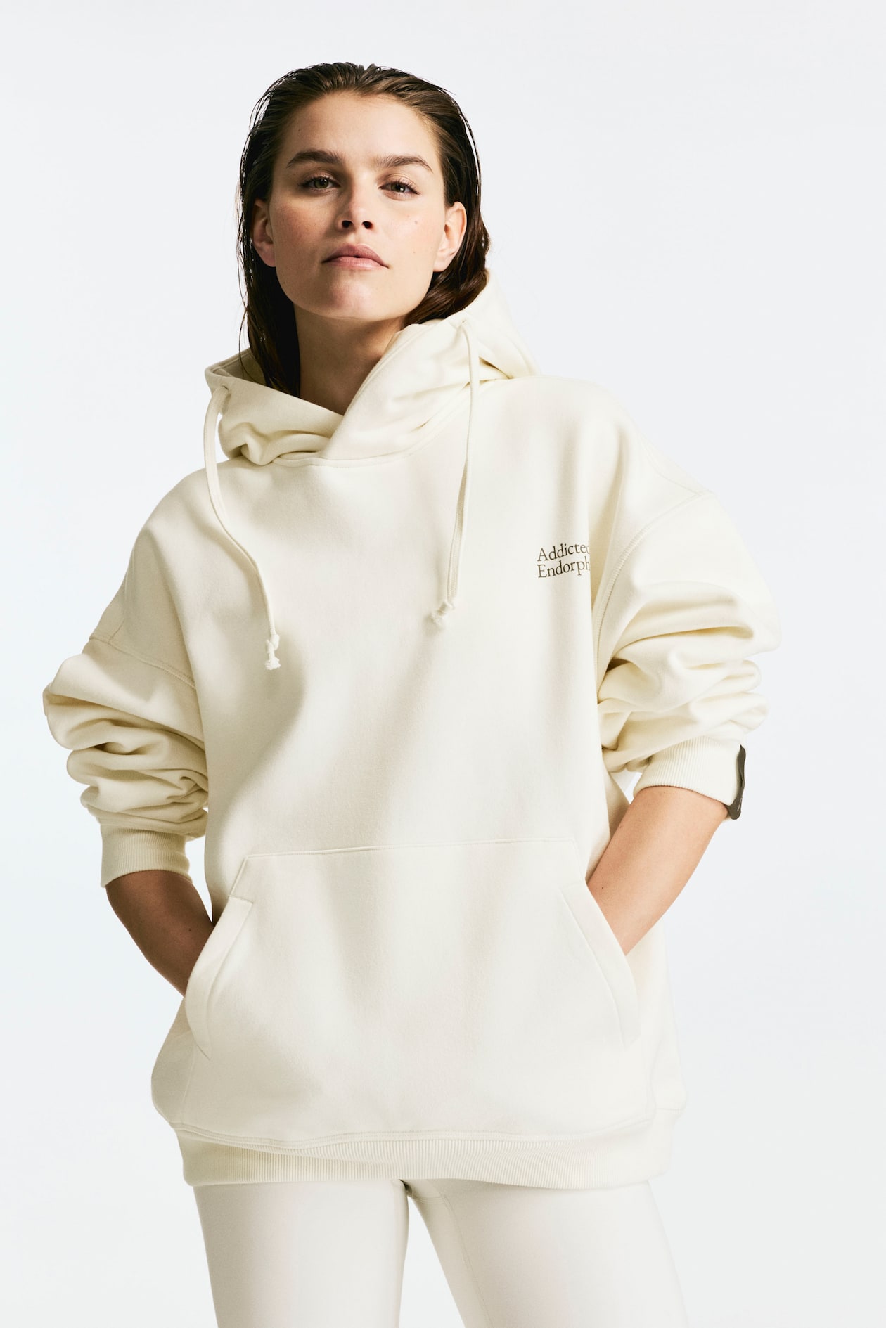 Women's White/Endorphins Sports Hoodie with Inflatable Collar | H&M CA