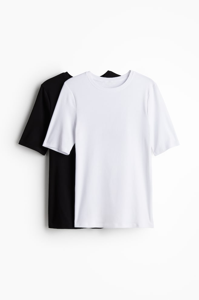 MAMA 2-pack T-shirts - White/black - Ladies | H&M US