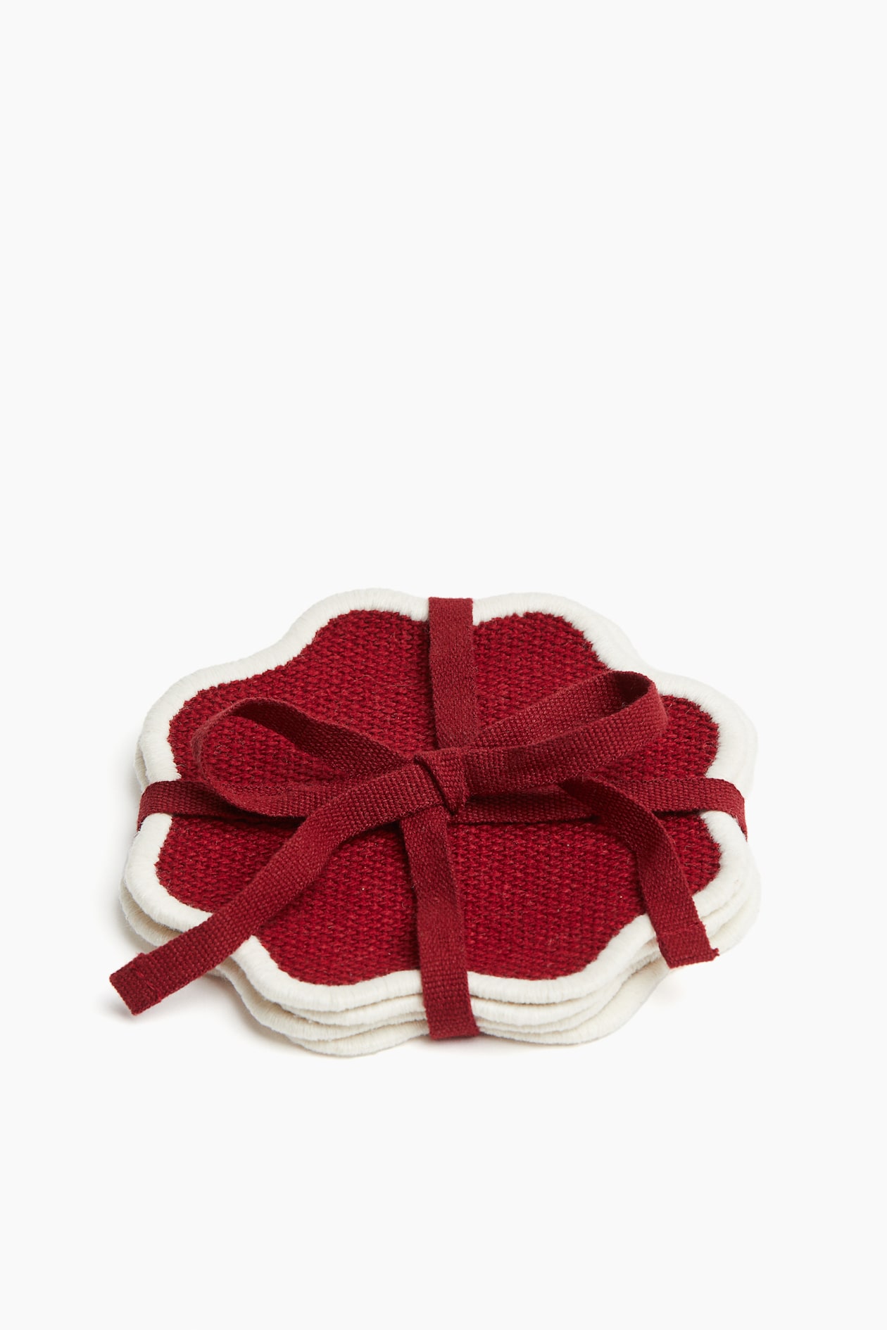 4-pack Scalloped-edge Coasters - Red - Home All | H&M US