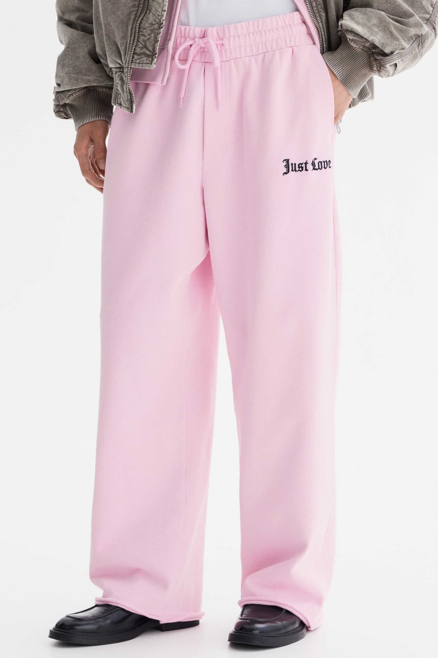 Joggers em algodão Relaxed Fit - Rosa/Just love - HOMEM | H&M PT