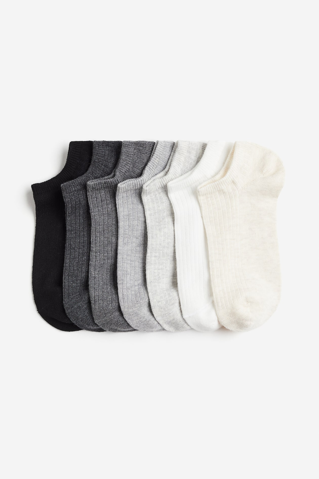 7-pack Ankle Socks - White/light gray melange - Ladies | H&M US