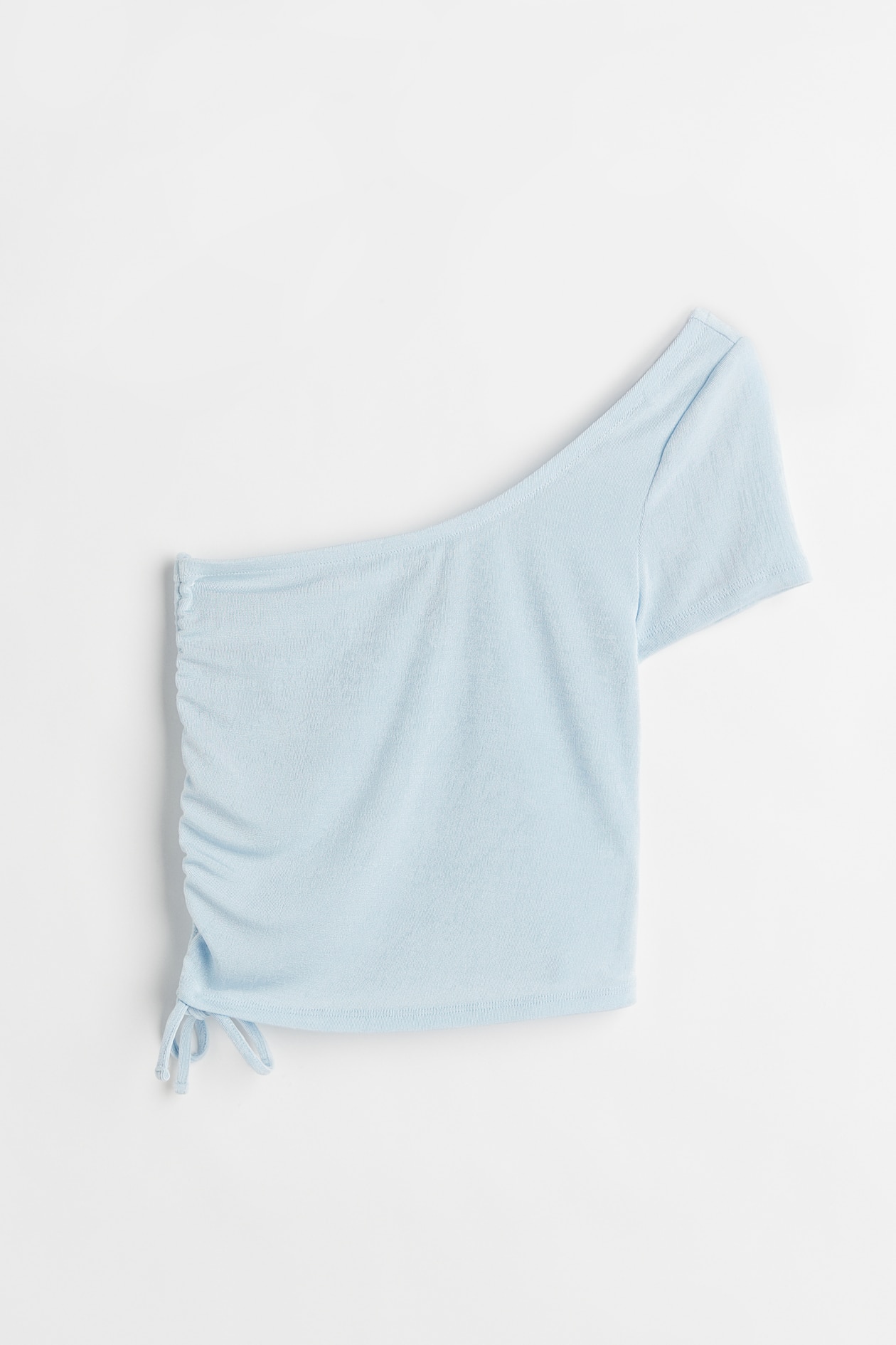 One-shoulder drawstring top - Light blue - Ladies | H&M GB