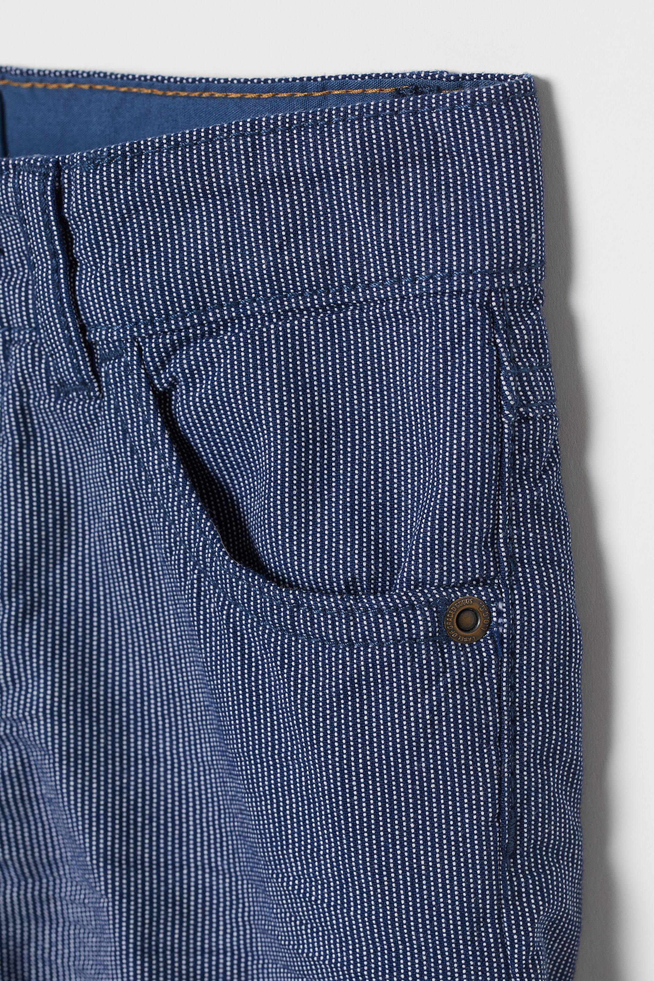 Cotton Clamdiggers - Knee-length - Dark blue/white striped - Kids | H&M CA