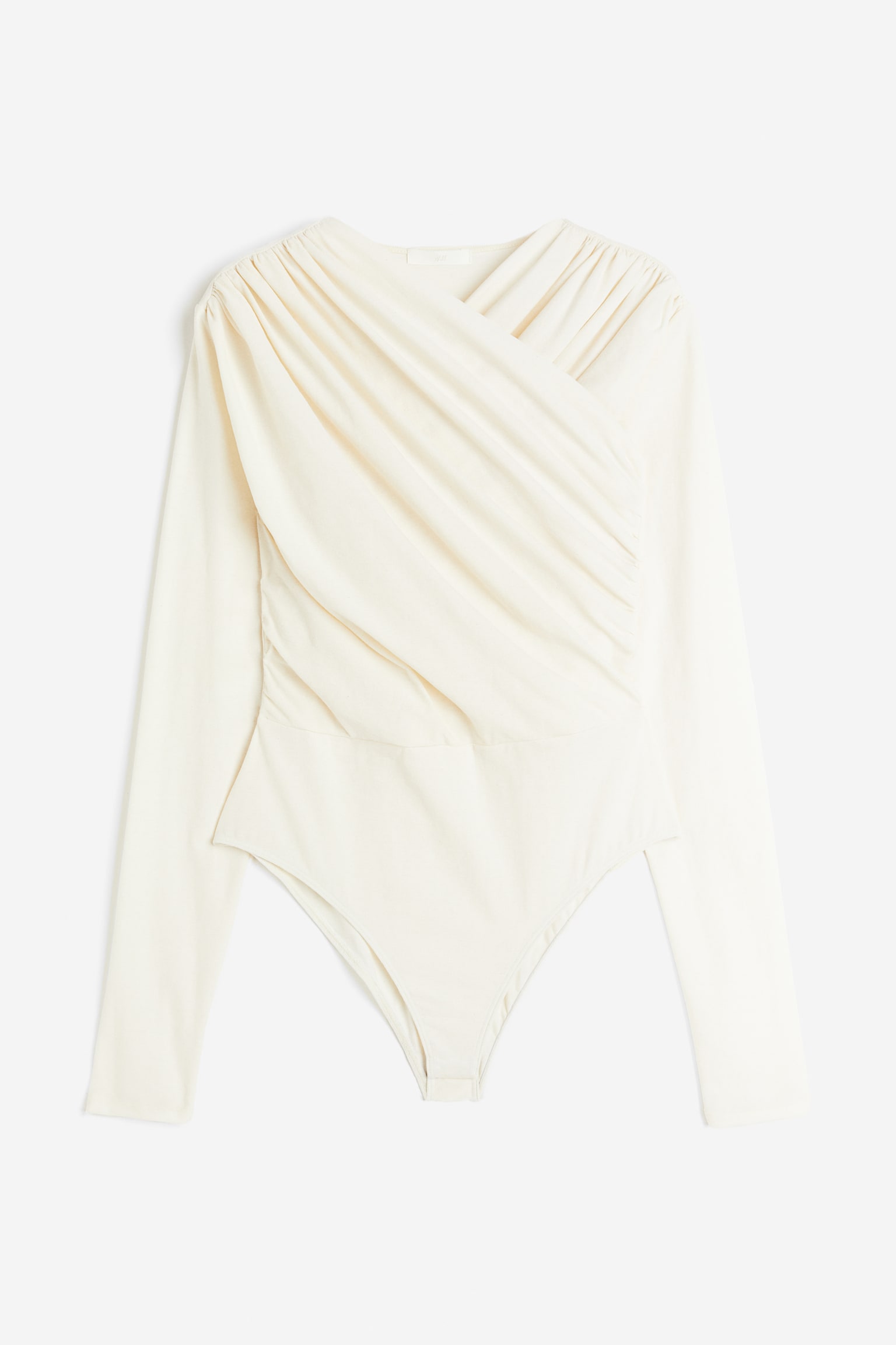 Gedrapeerde katoenen body - Roomwit - DAMES | H&M NL