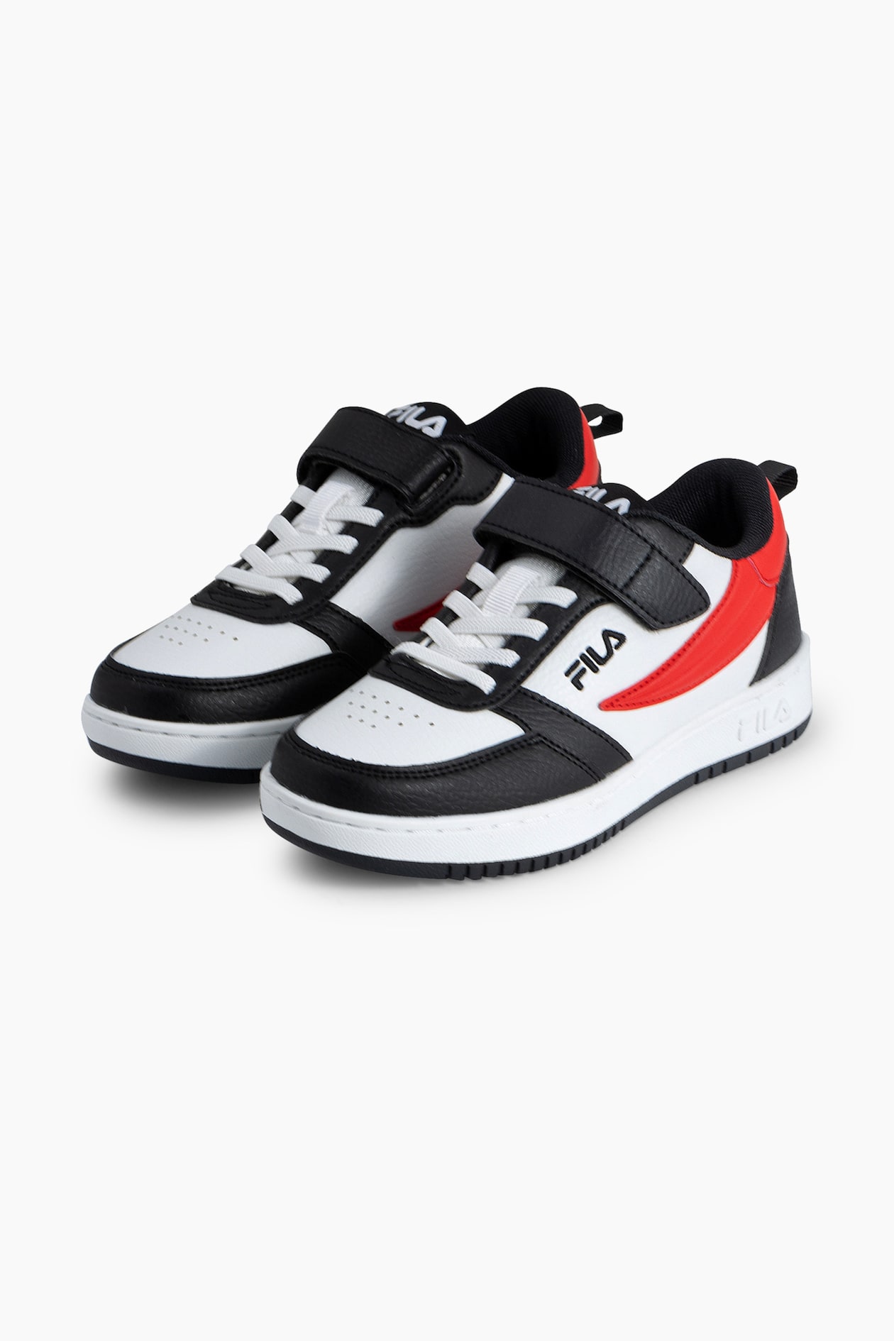 Fila Rega Nf Velcro Kids Basketball Low - Black-fila Red - Fila - Kids ...