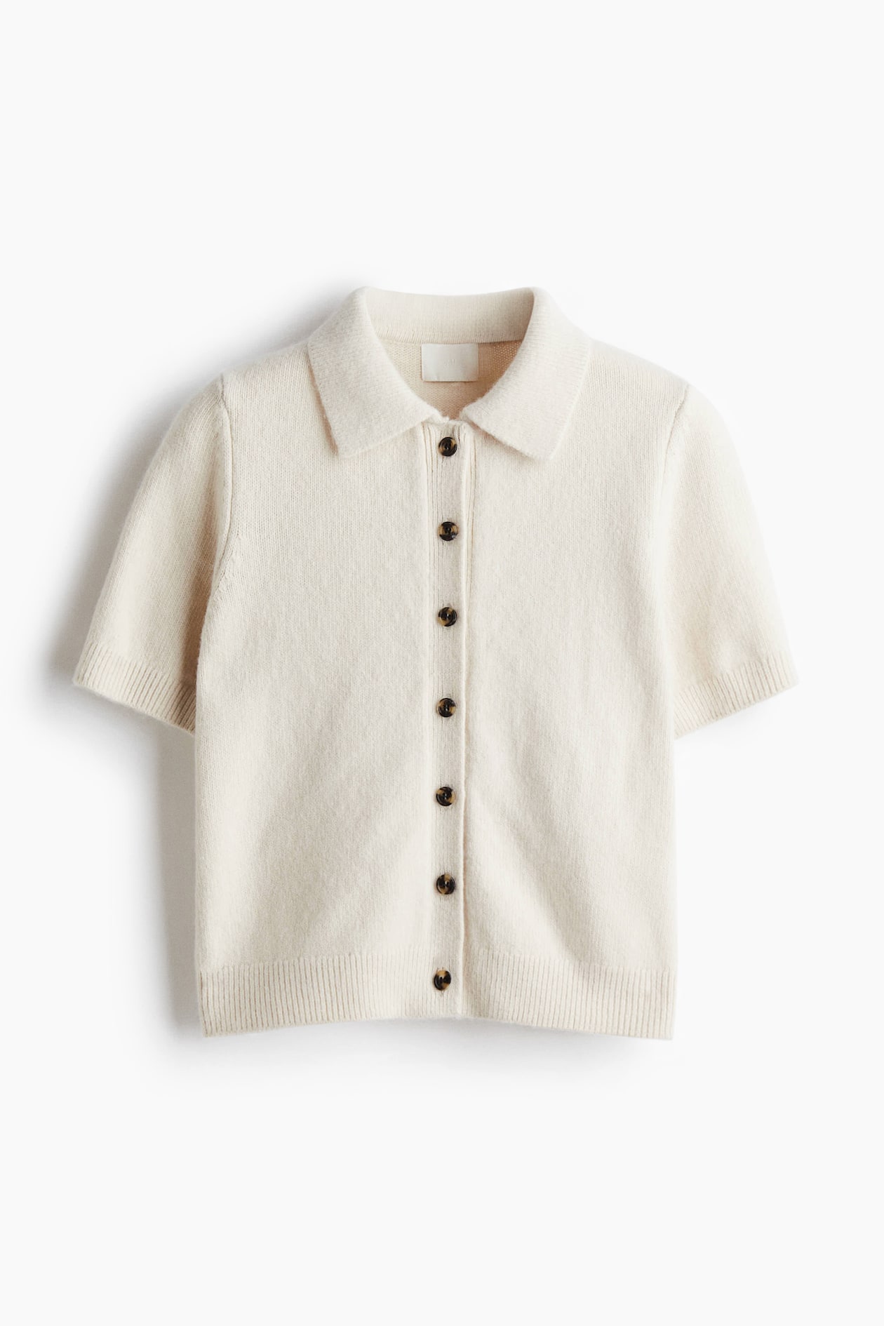 Kortärmad kofta med krage - Vit - DAM | H&M SE