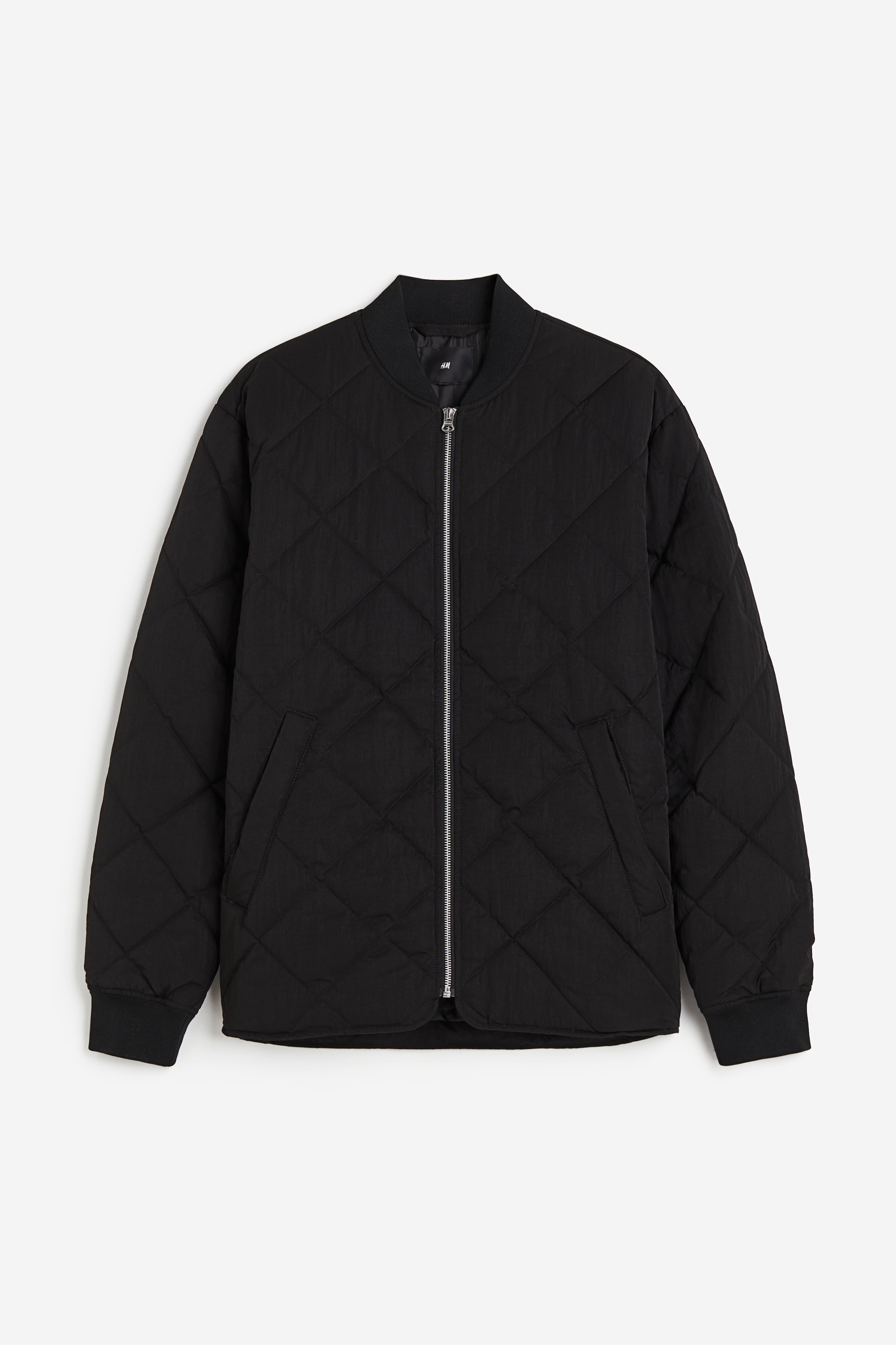 Quilted Bomber Jacket Black Men H M GB Quilted Bomber Jacket Black Men H M GB