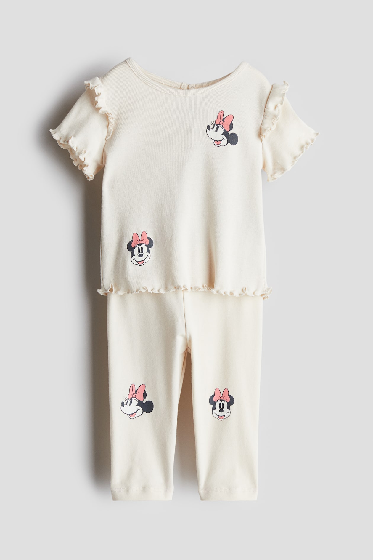 White/Minnie Mouse 2-piece Printed Cotton Set for kids | H&M CA