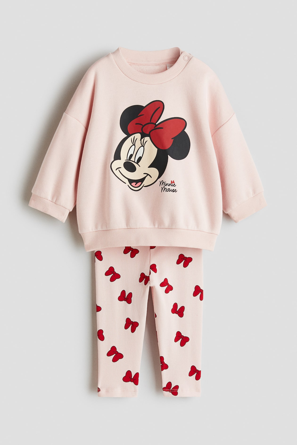 2-piece printed set - Light pink/Minnie Mouse - Kids | H&M GB