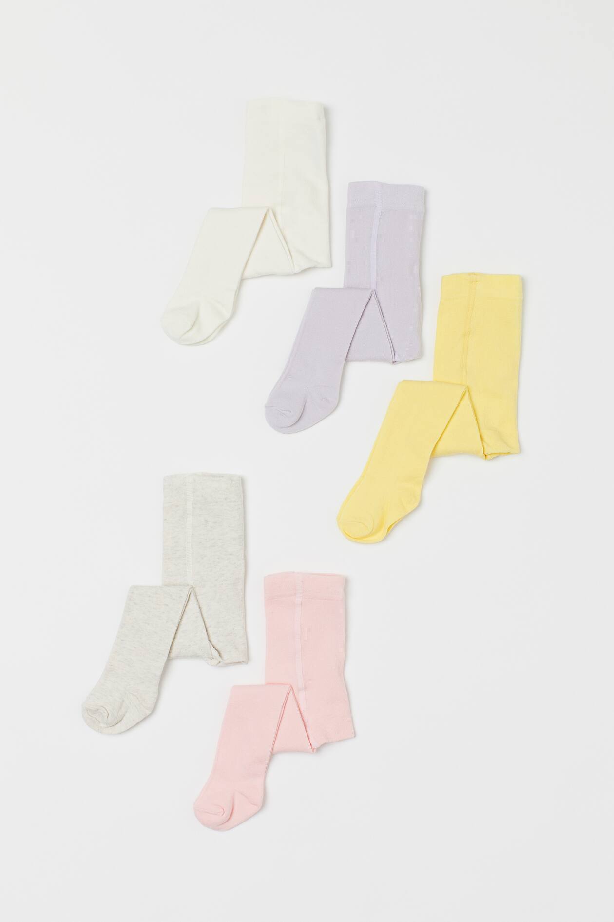 5-pack finstickad strumpbyxa - Normalhög midja - Lång - Ljusgul - BARN ...