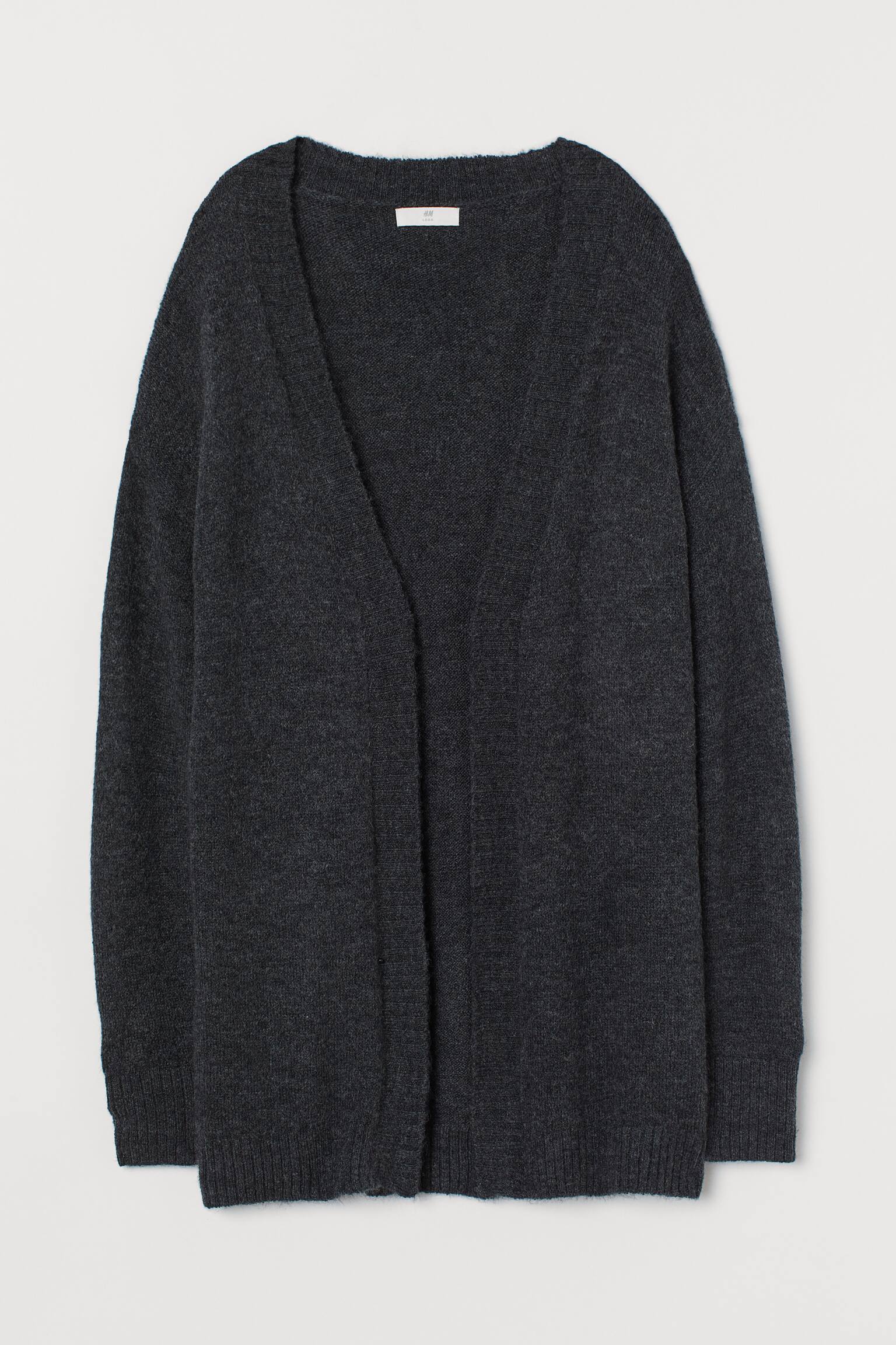 Cardigan without Buttons - Dark gray melange - Ladies | H&M CA