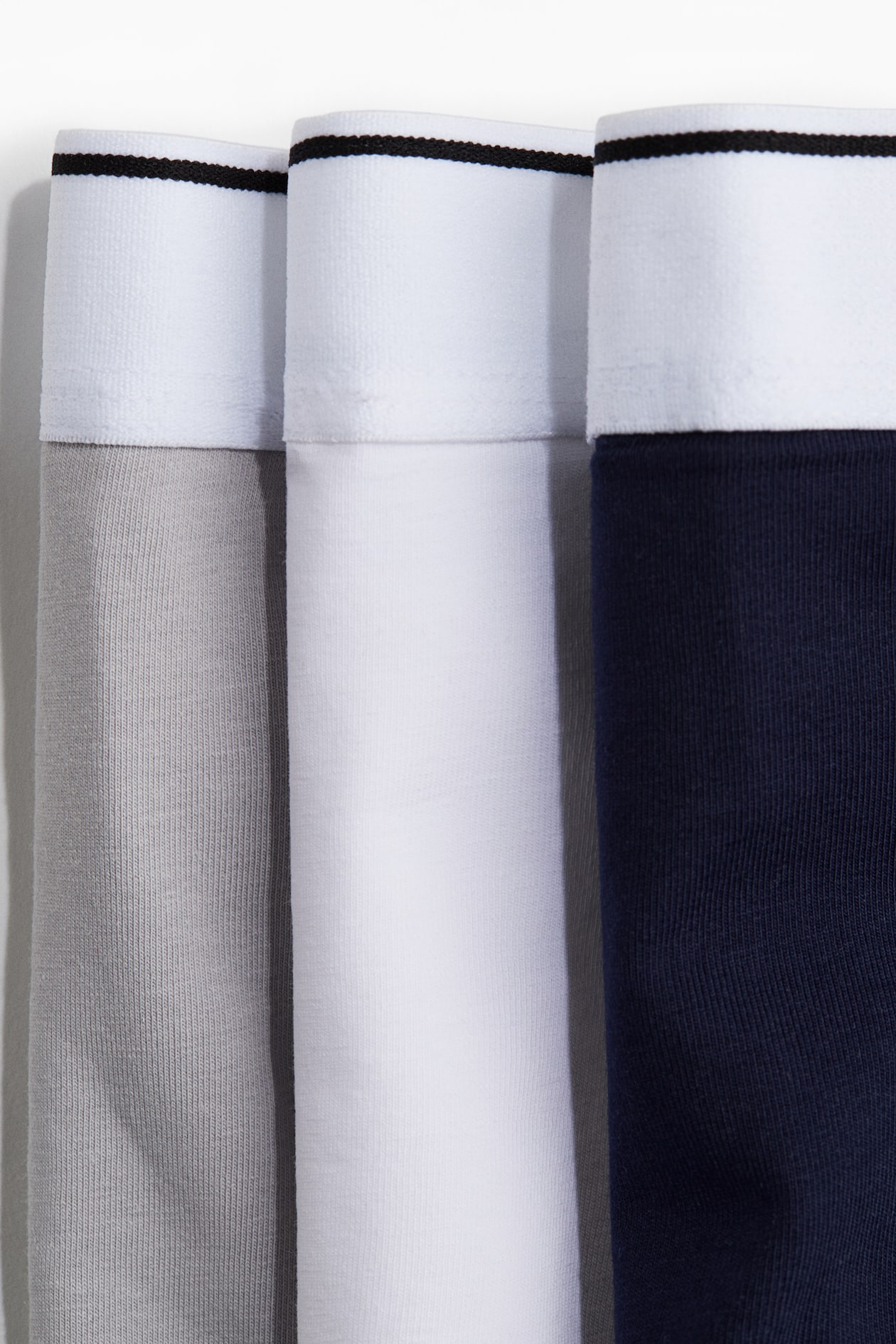 3-pack Mid-Length Boxer Briefs with Lycra® - White/gray/navy blue - Men ...