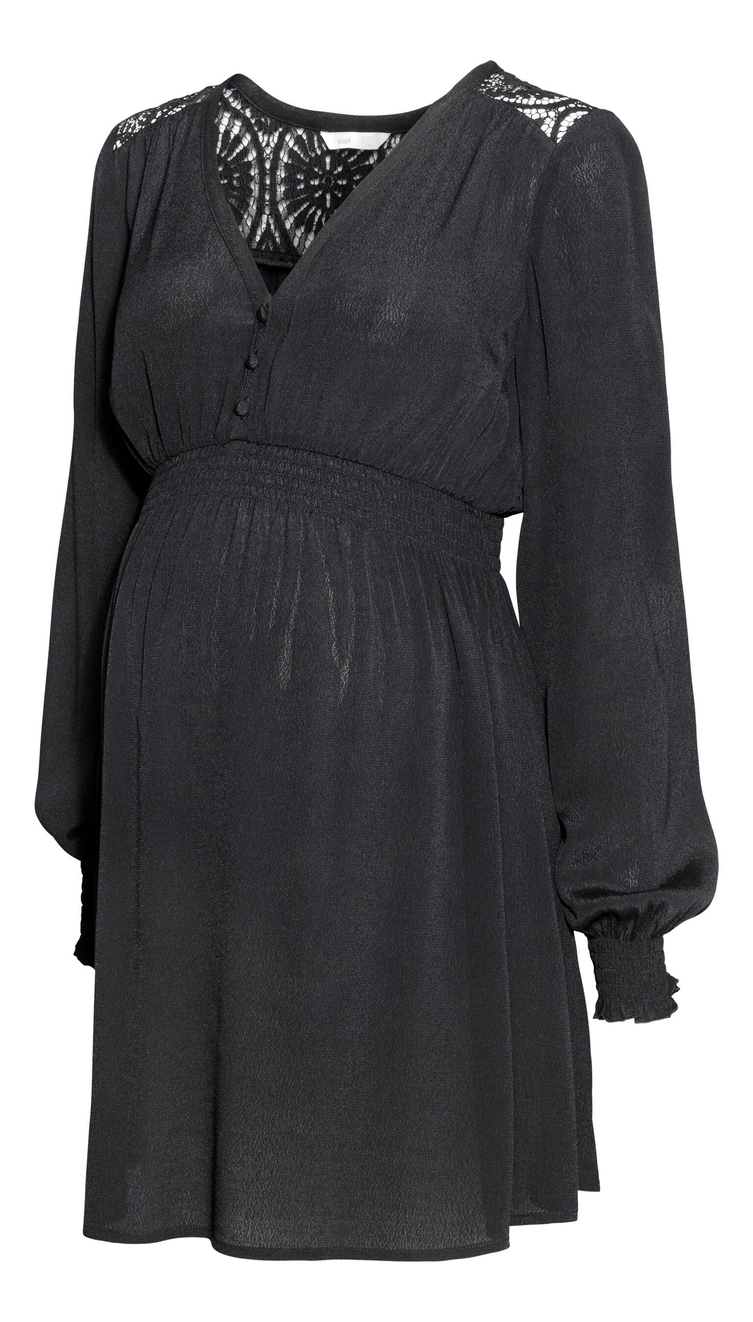 MAMA Tunic with Lace Yoke - Black - Ladies | H&M US