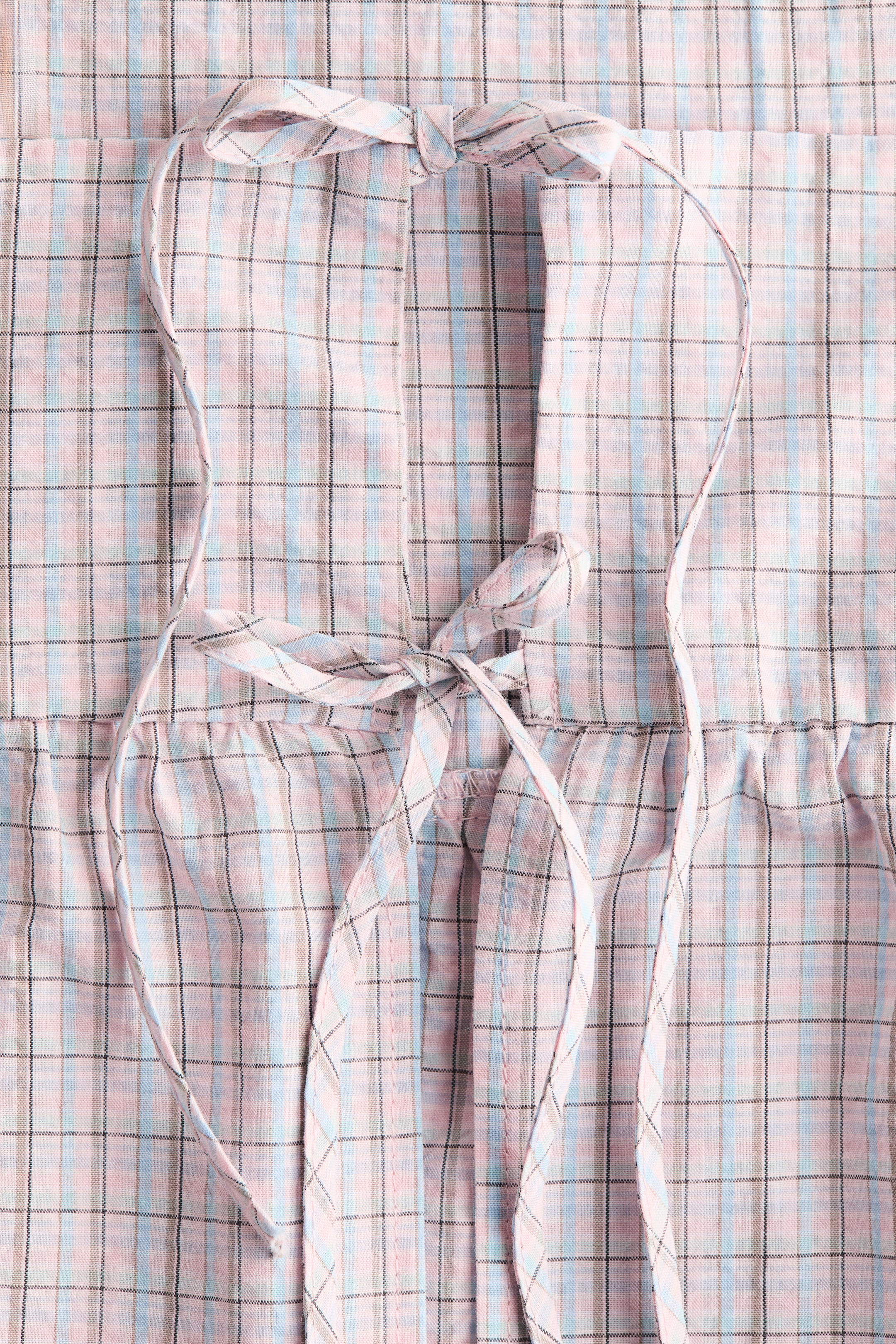 Top en seersucker de algodón - Rosa claro/Cuadros - Ladies | H&M MX